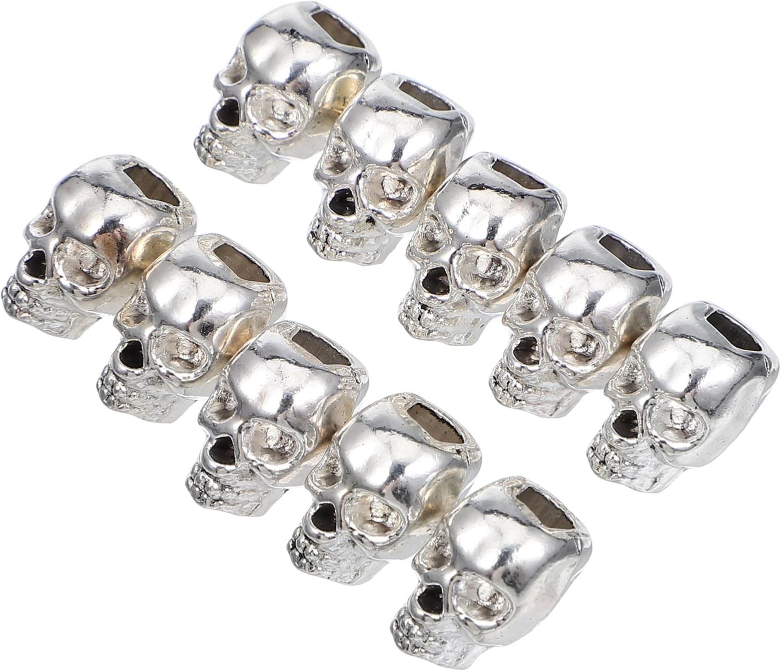 Amazon.com: HOMSFOU 30pcs Skull Beads Antique Silver Skull Head Beads ...