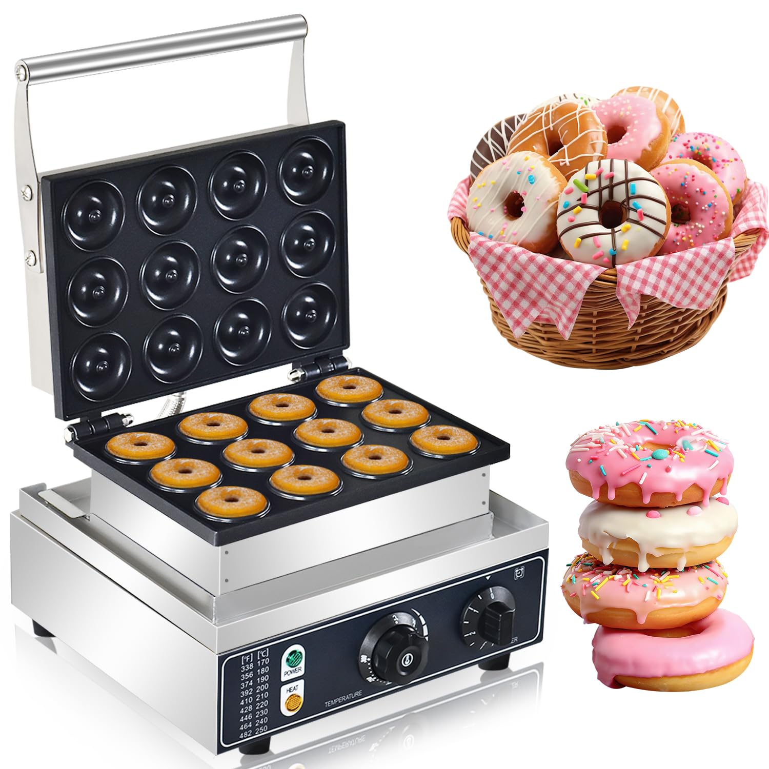 Amazon.com: 110V Electric Donut Maker, 12 Holes Commercial Doughnut ...