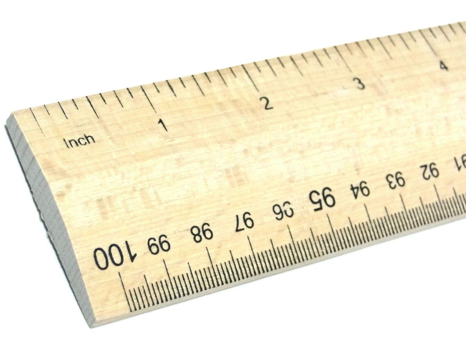 Wooden Rule 1 Meter Yard Stick Scale Imperial & Metric Measurements mm ...