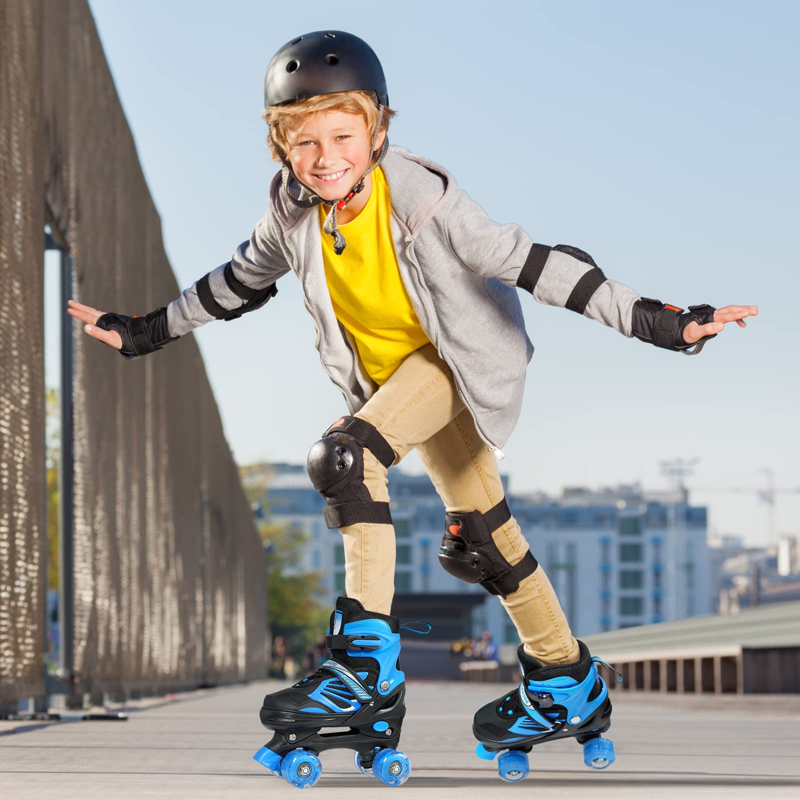 Snapklik.com : Wheelkids Dikashi Roller Skates For Boys Ages 6-12