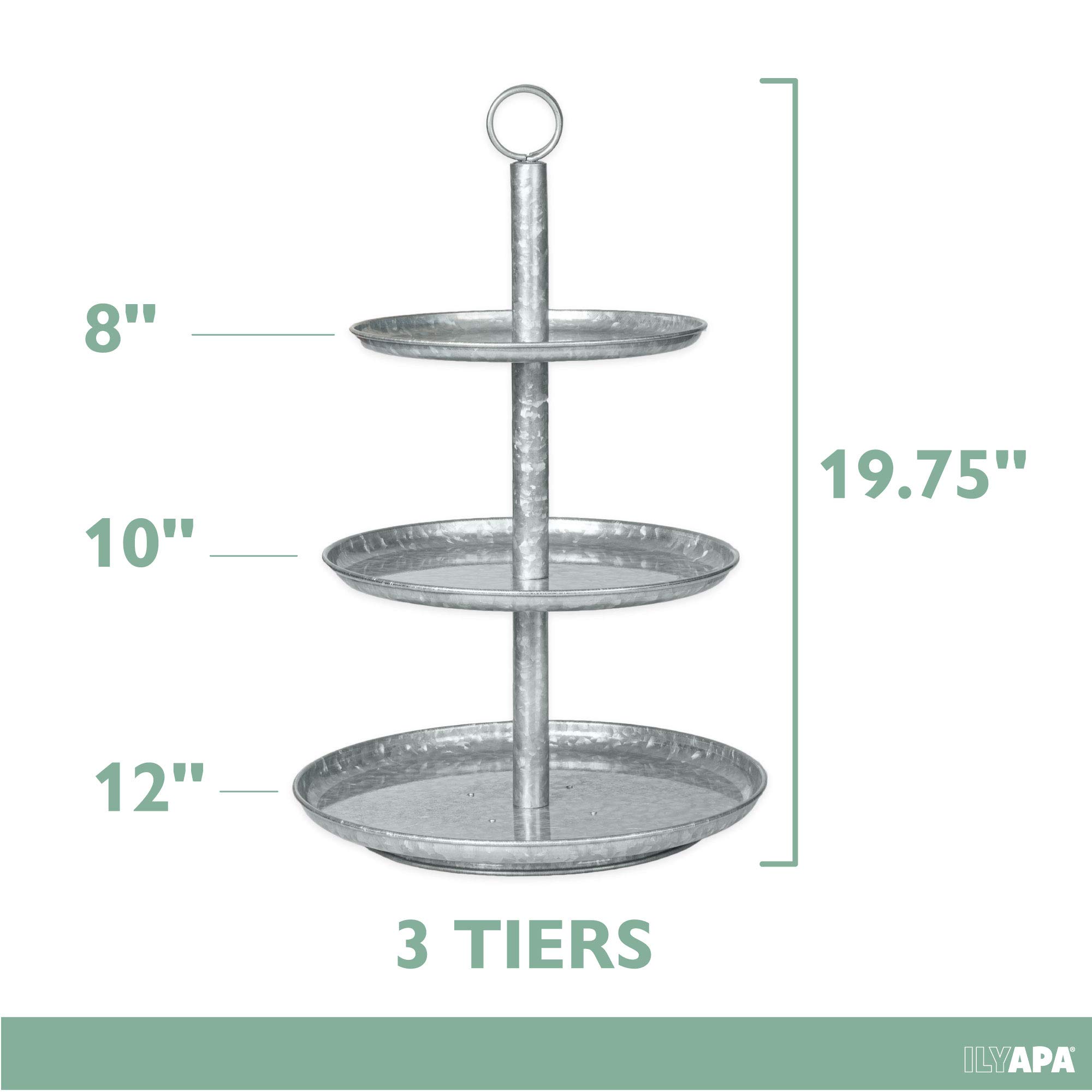 Snapklik.com : 3 Tier Tray, Galvanized Serving Tray, 3 Tier Serving ...