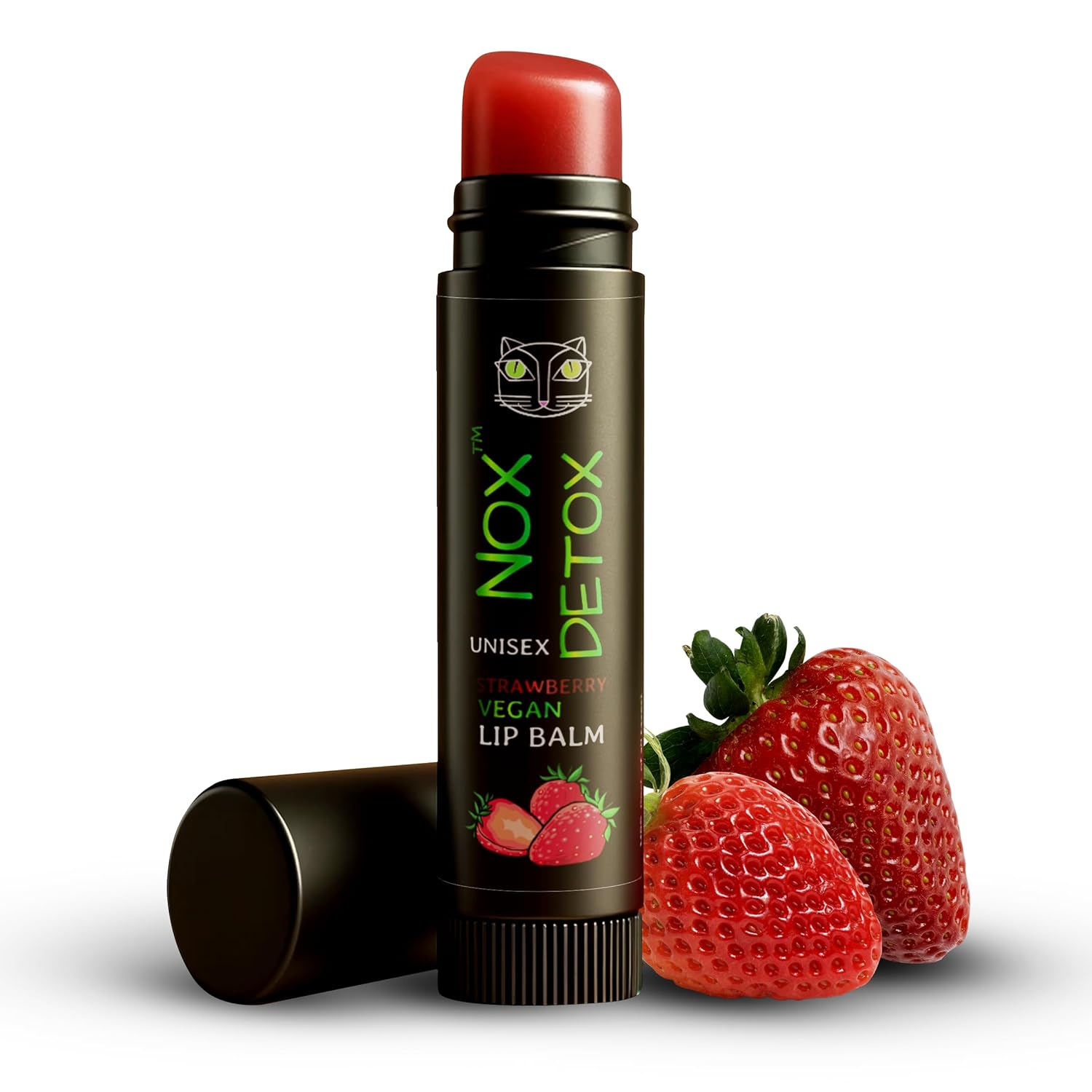 Buy NOX DETOX Strawberry Vegan Lip Balm | Made with 30% Candelilla Wax ...