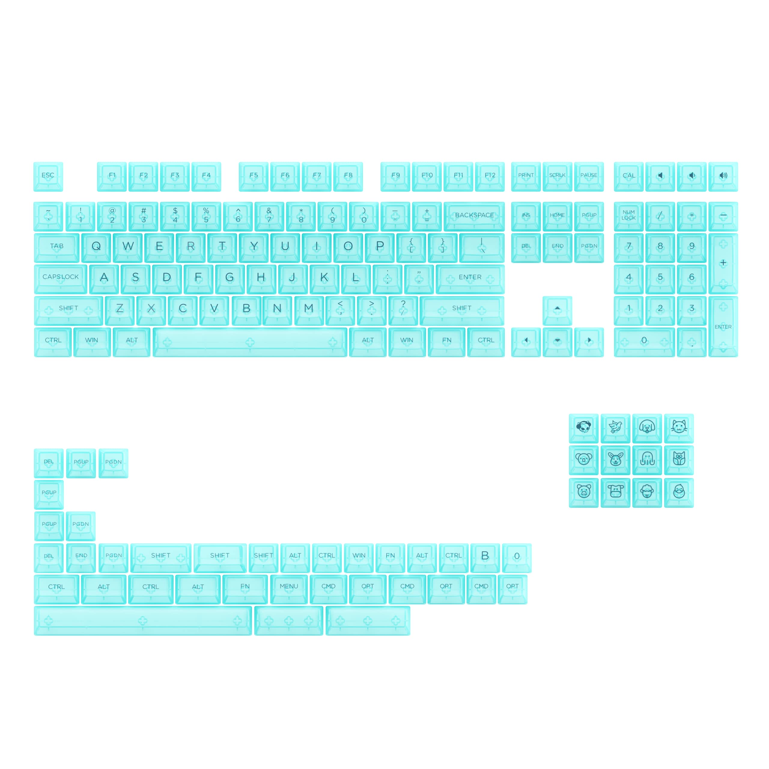 Epomaker Akko 155 Keys Clear Keycaps Polycabonate Asa Profile ...