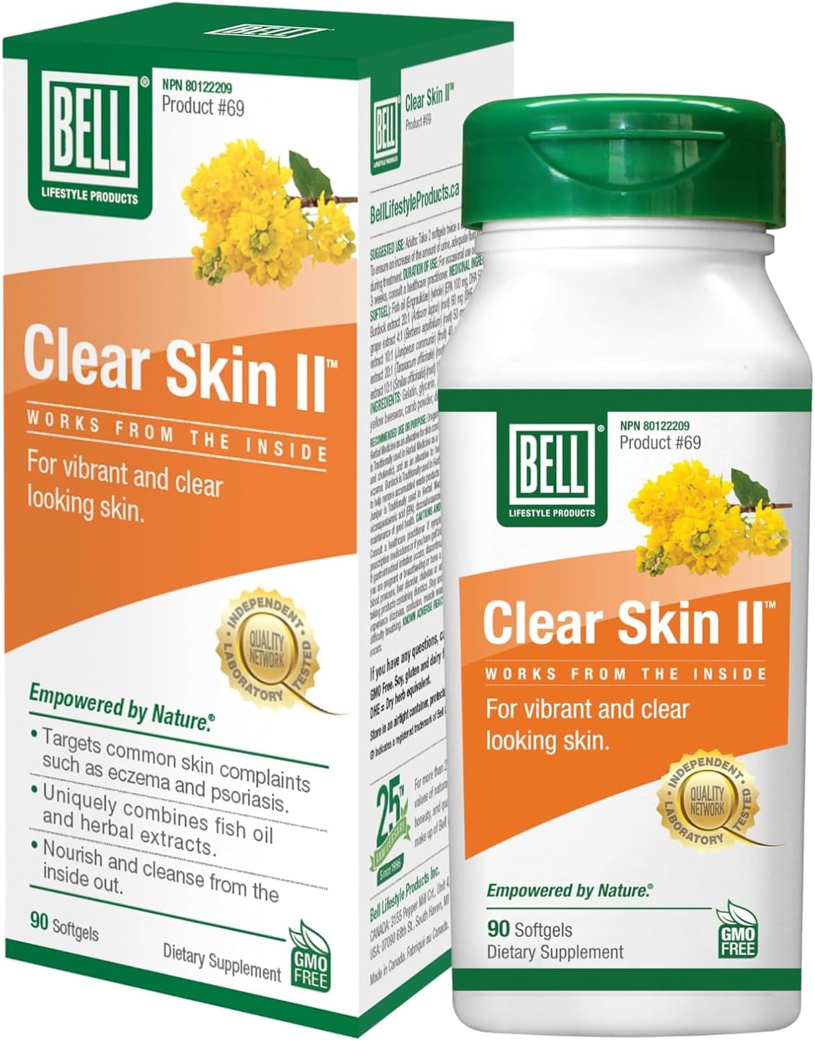Bell Clear Skin Supplement with Omega-3 Fish Oil & Herbal Extracts