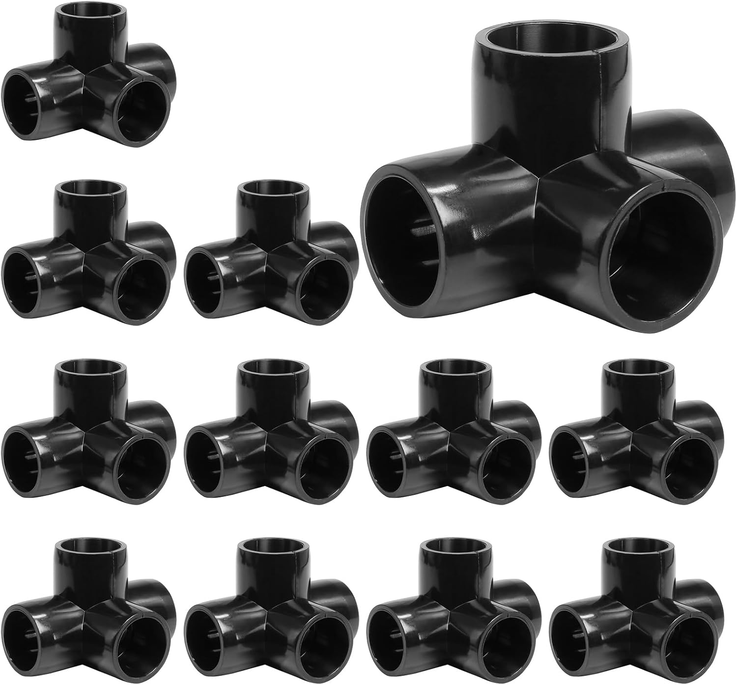 Amazon.com: Zernmiarder 4 Way PVC Pipe Fittings 1/2 Inch, Black PVC ...