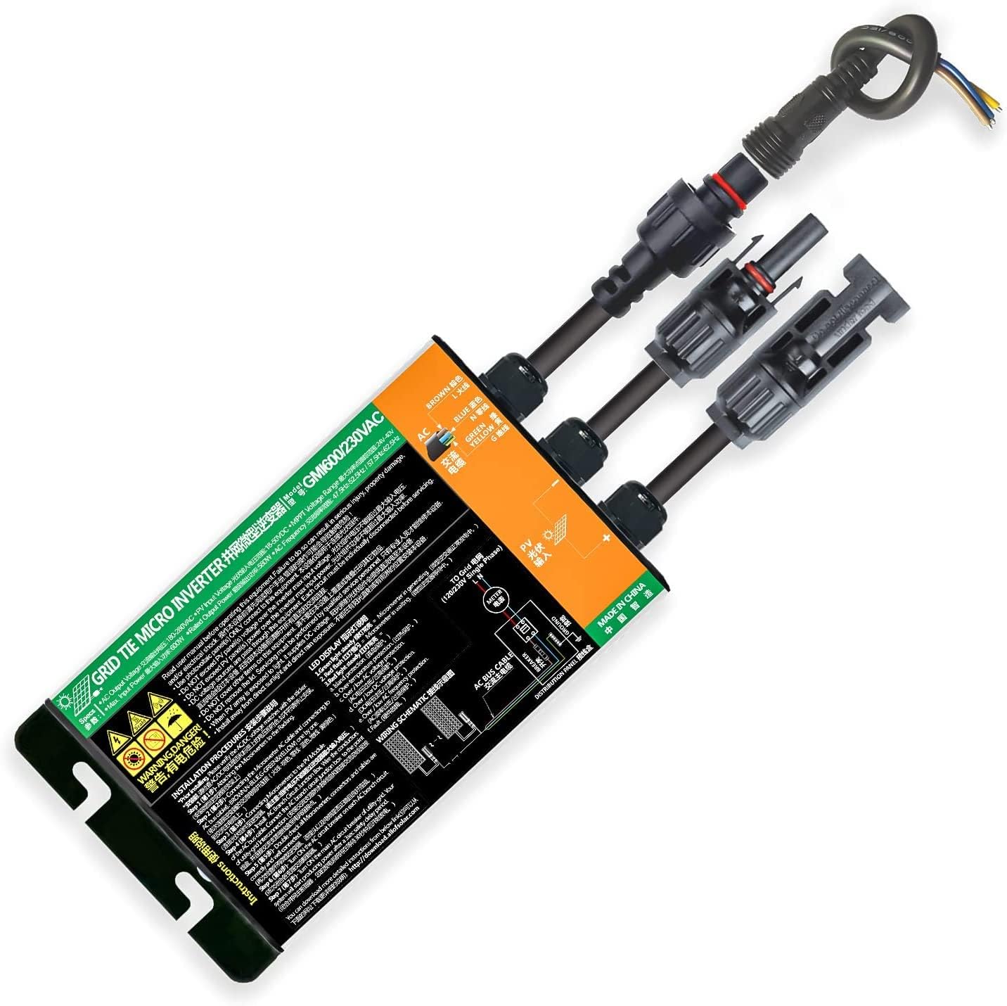 Wechselrichter 600W 230VAC, Solar Grid Tie Inverter DC18V-50V AC 180V ...