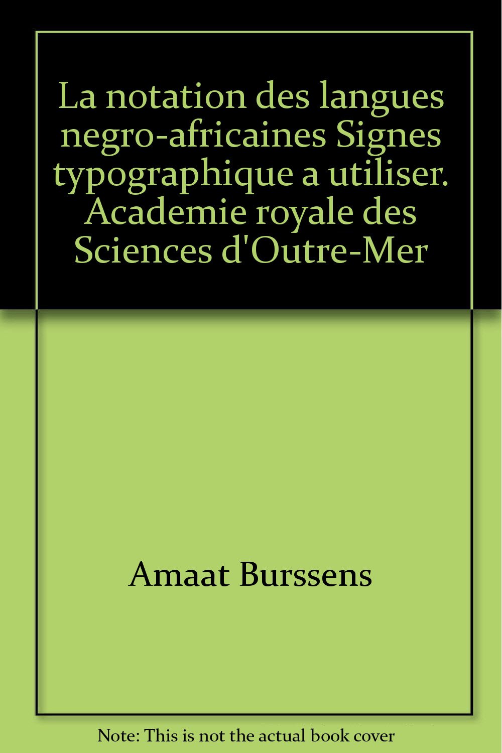 La notation des langues negro-africaines Signes typographique a ...