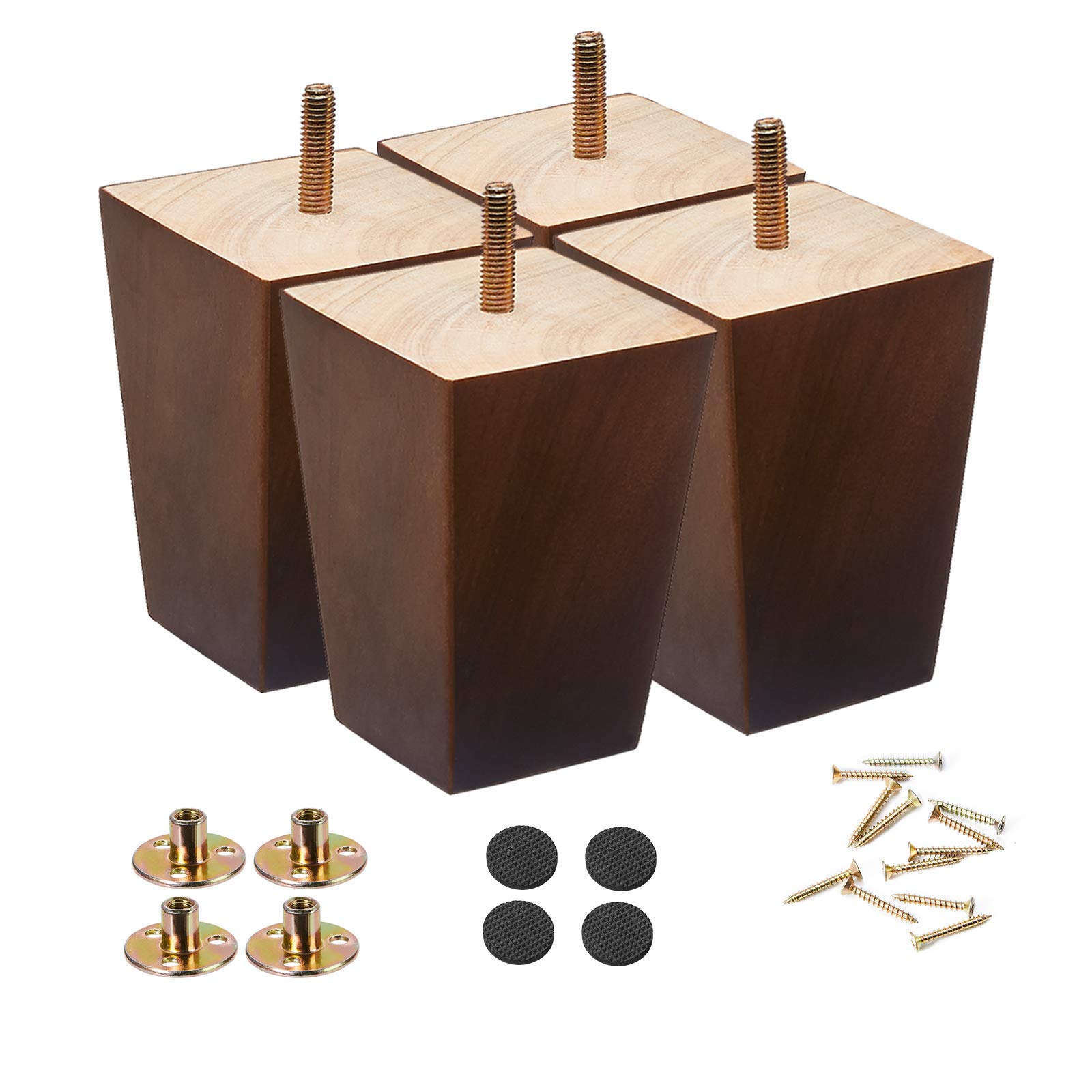 Buy Wood Furniture Legs 5 Inch Sofa Legs Pack Of 4 Square Brown Couch Buy Wood Furniture Legs 5 Inch Sofa Legs Pack Of 4 Square Brown Couch