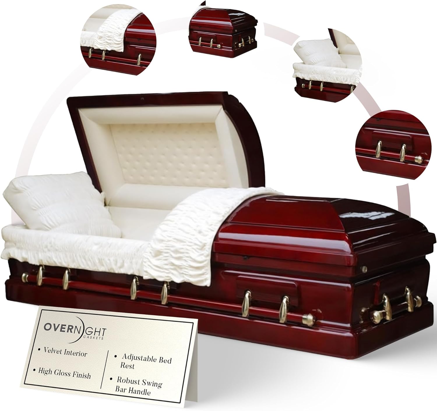 Amazon.com: Overnight Caskets Belmont Veneer Wood Funeral Casket w ...