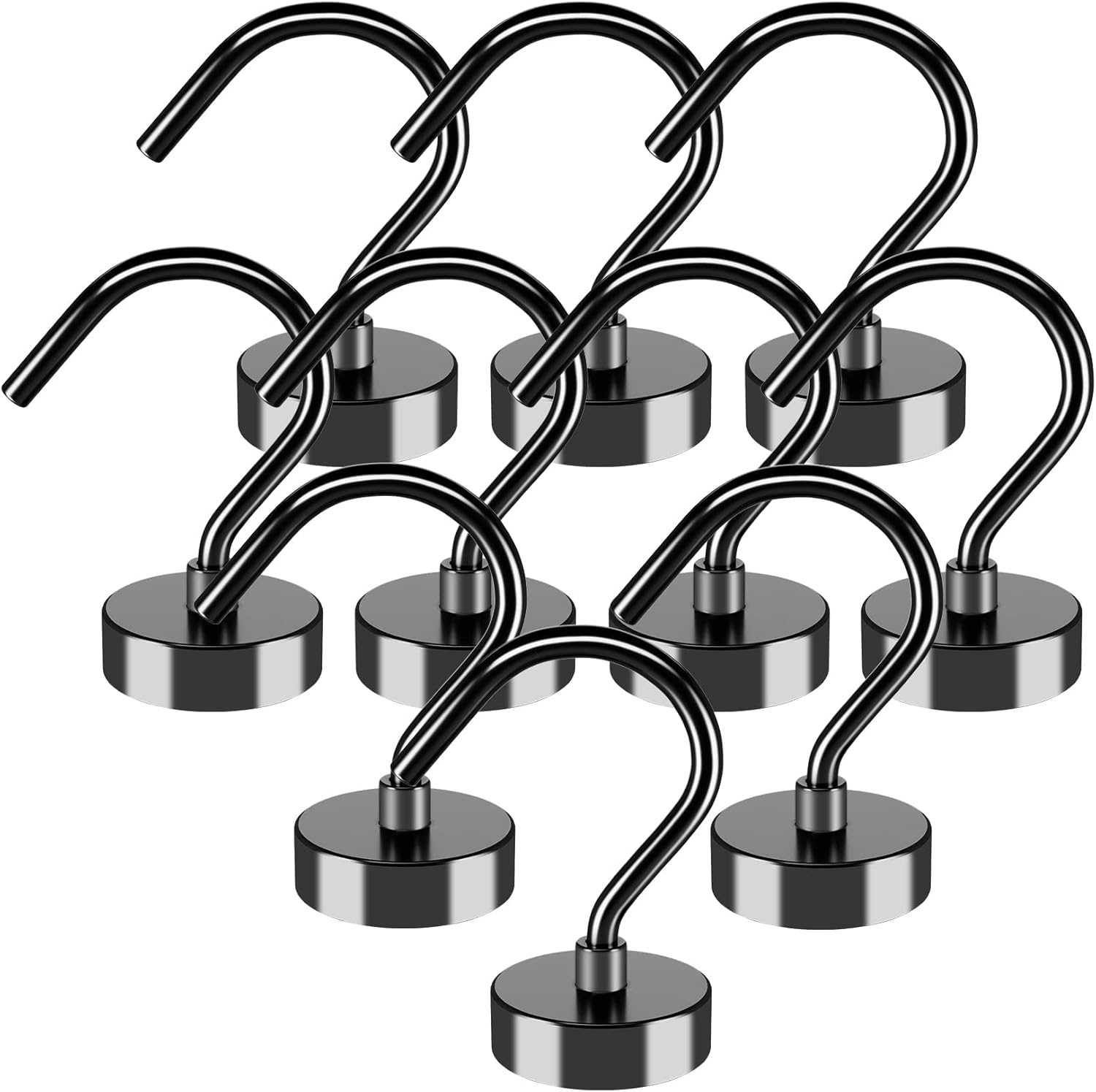 Grtard 10Pack Black Strong Magnetic Hook Heavy Duty, 50LBS Strong ...