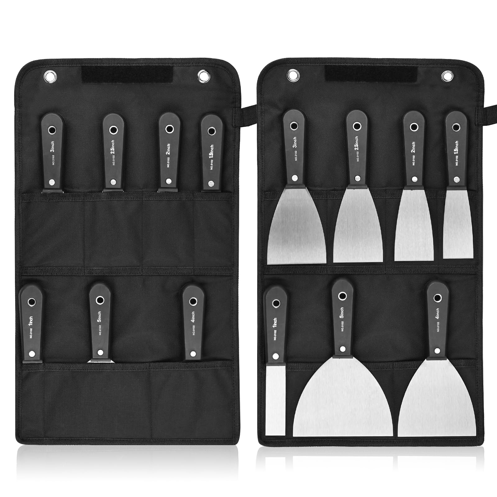 XunHe Wallpaper Scrapers, 7 Pcs Paint Scraper Tool, Stainless Steel ...