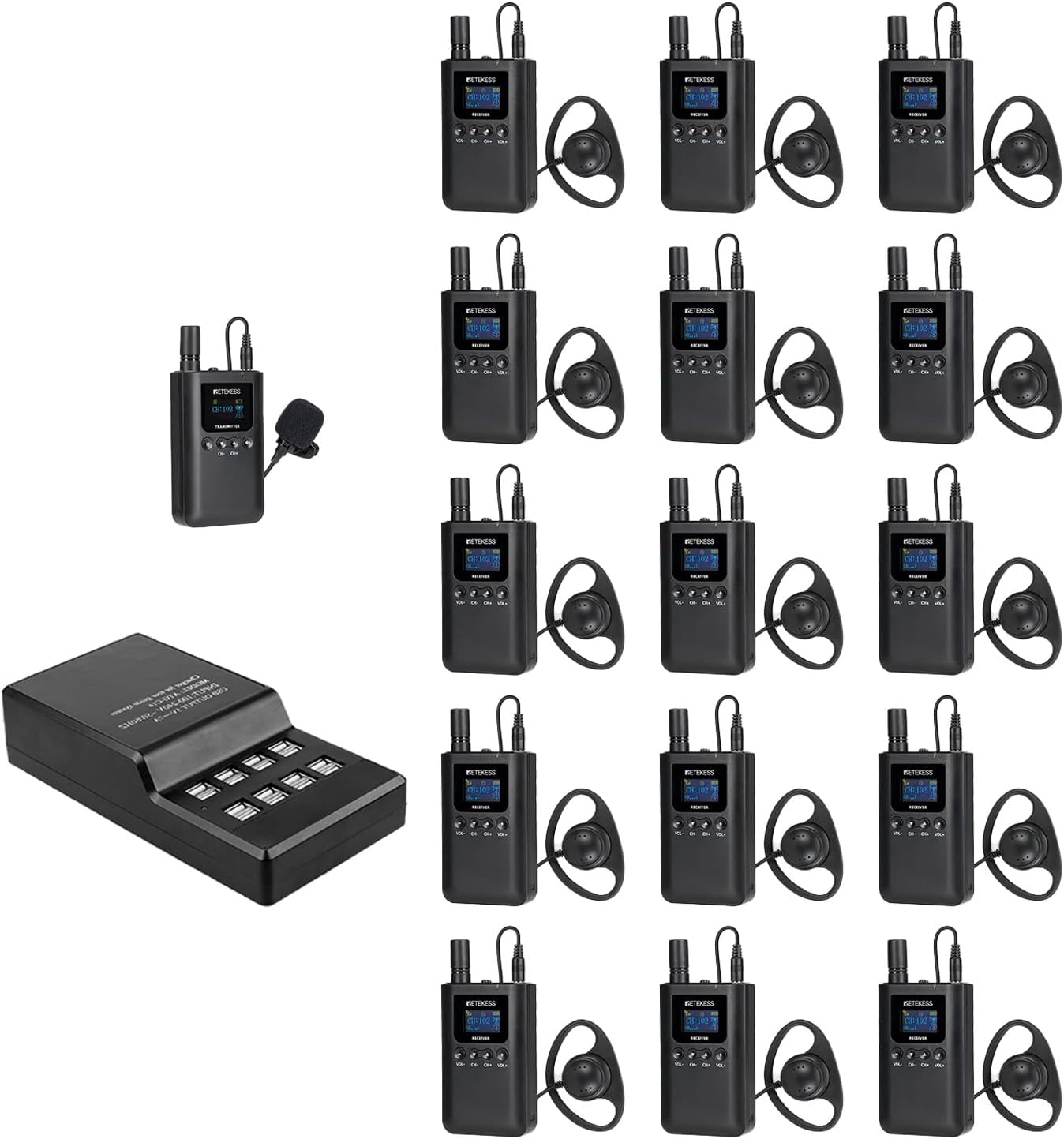 Amazon.com: Retekess TT125 Tour Guide System Rechargeable, Tour Guide ...