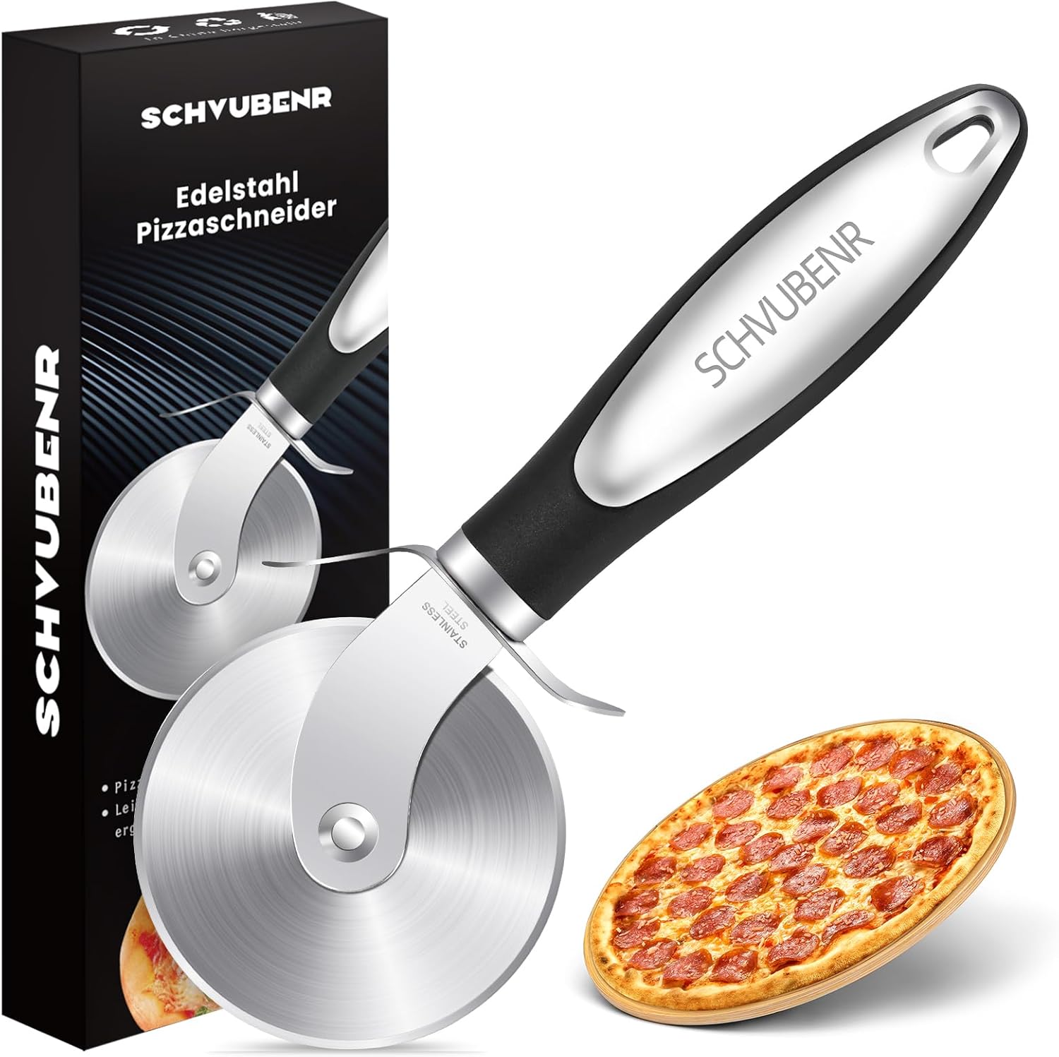 SCHVUBENR Premium Pizza Cutter Wheel - Stainless Steel Sharp Pizza ...
