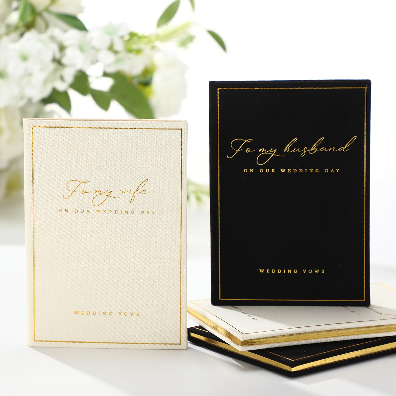 Amazon.com: Engrowtic 2 Pcs Vow Books to My Husband Wife Wedding Vow ...