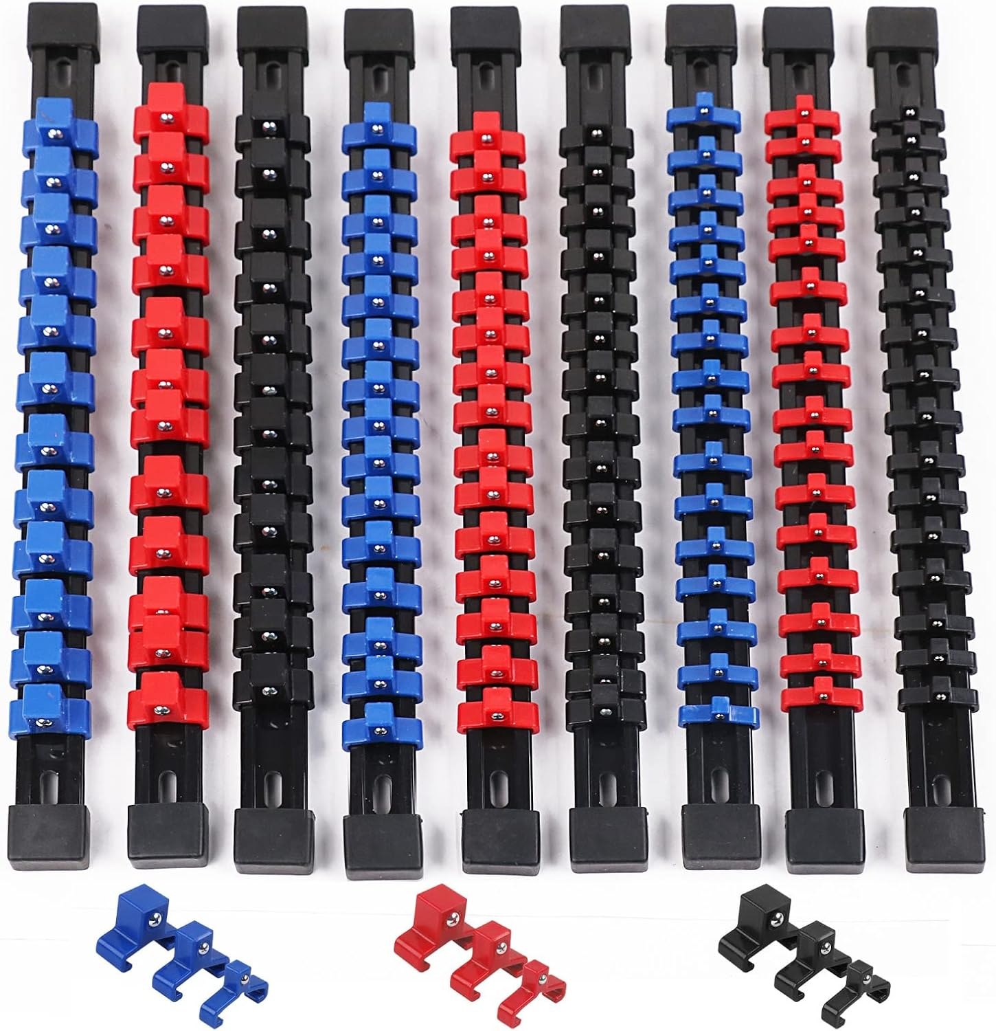 Amazon.com: HORUSDY 9PC ABS Socket Organizer, 1/4-Inch x 38 Clips, 3/8 ...