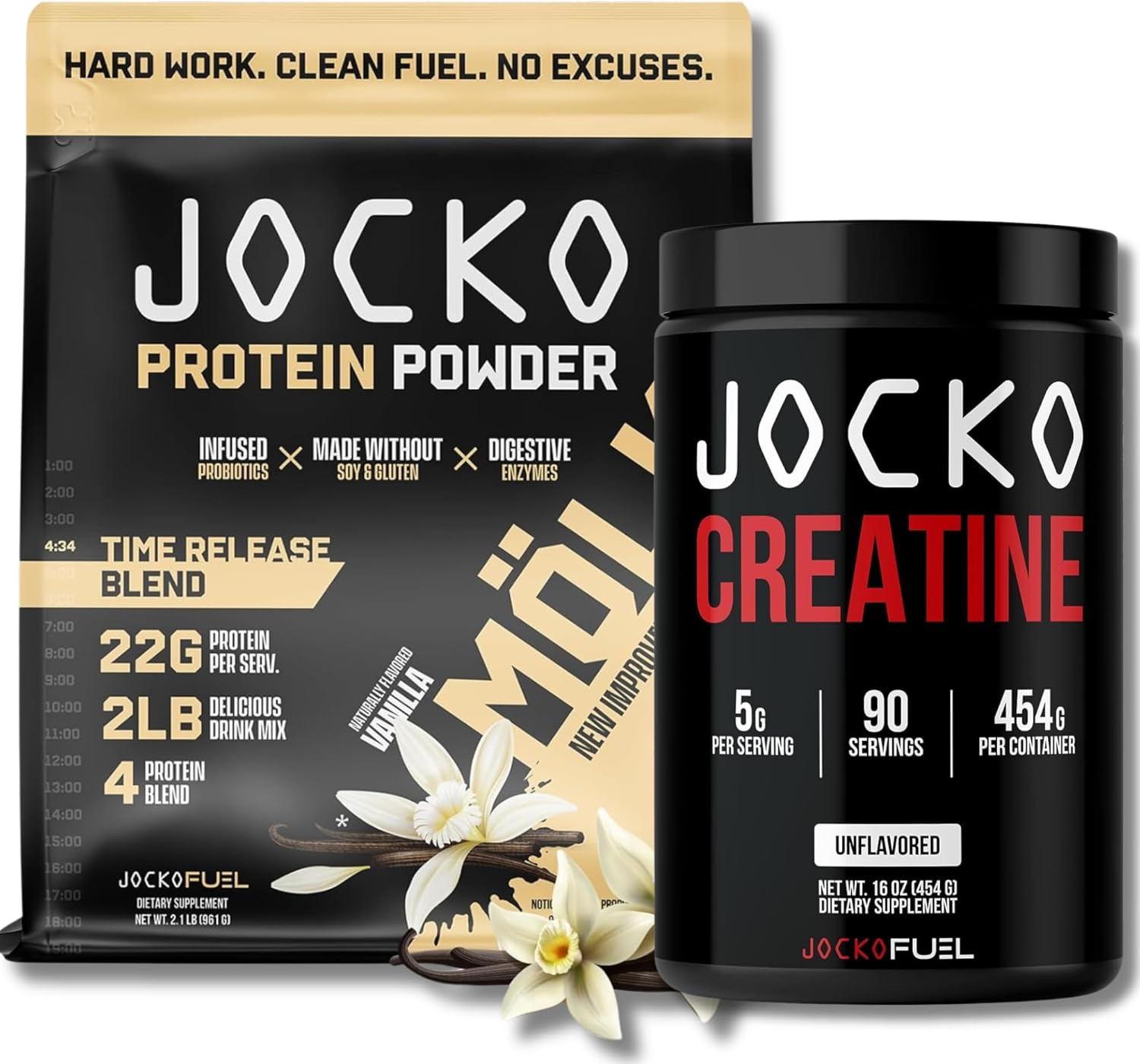 Amazon.com: Jocko Fuel Bundle - Vanilla Mölk Protein Powder + Creatine ...