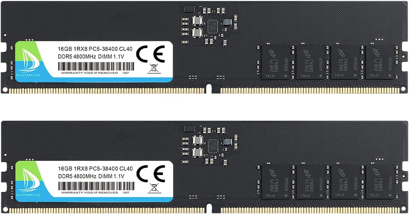 DDR5 32GB (2x16GB) 4800MHz PC5-38400 1Rx8 CL40 Unbuffered Non-ECC 1.1V ...