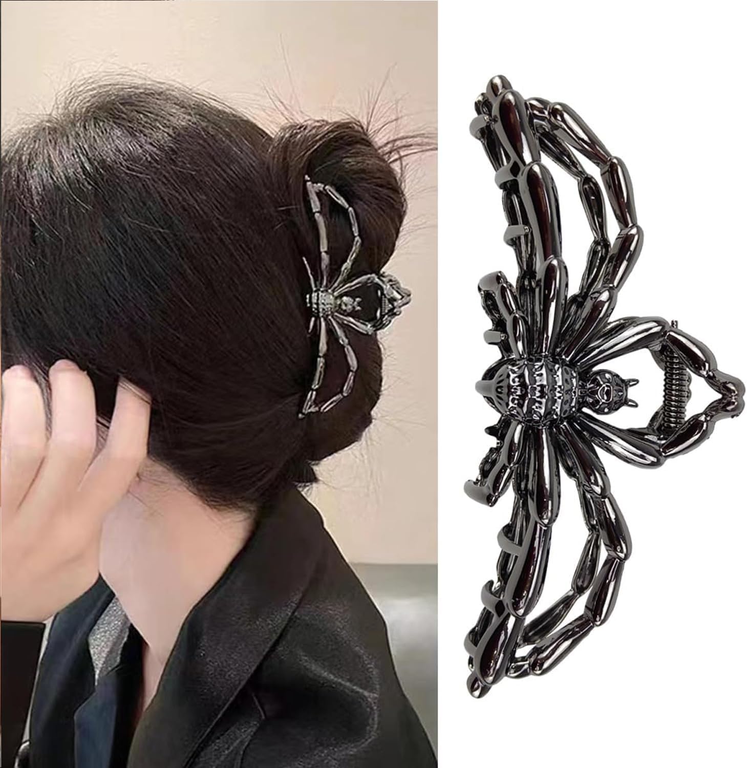 Amazon.com : Muumoo Spider Metal Hair Clip, 1Pcs Gunmetal Spider Hair ...
