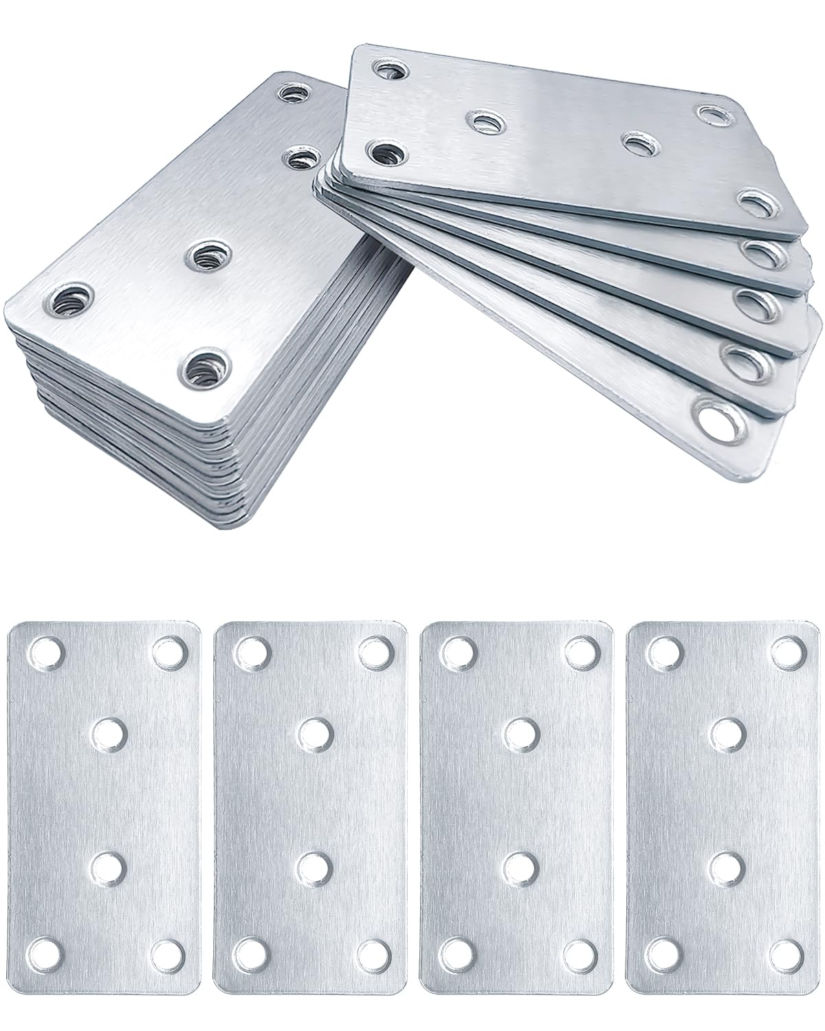 BINCKIN Metal Joining Plates for Wood, 80 × 40 × 1.8mm Stainless Steel ...