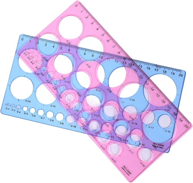 Amazon.com: 2 Pcs Circle Stencil, Plastic Circle Template for Drawing ...