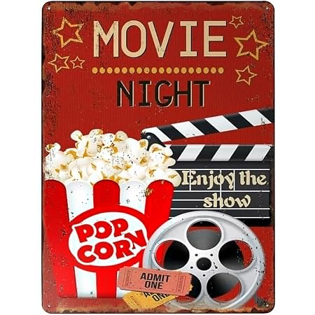 Amazon.com : ZMKDLL Nostalgic Film Movie Cinema Theater Snack Bar Tin ...