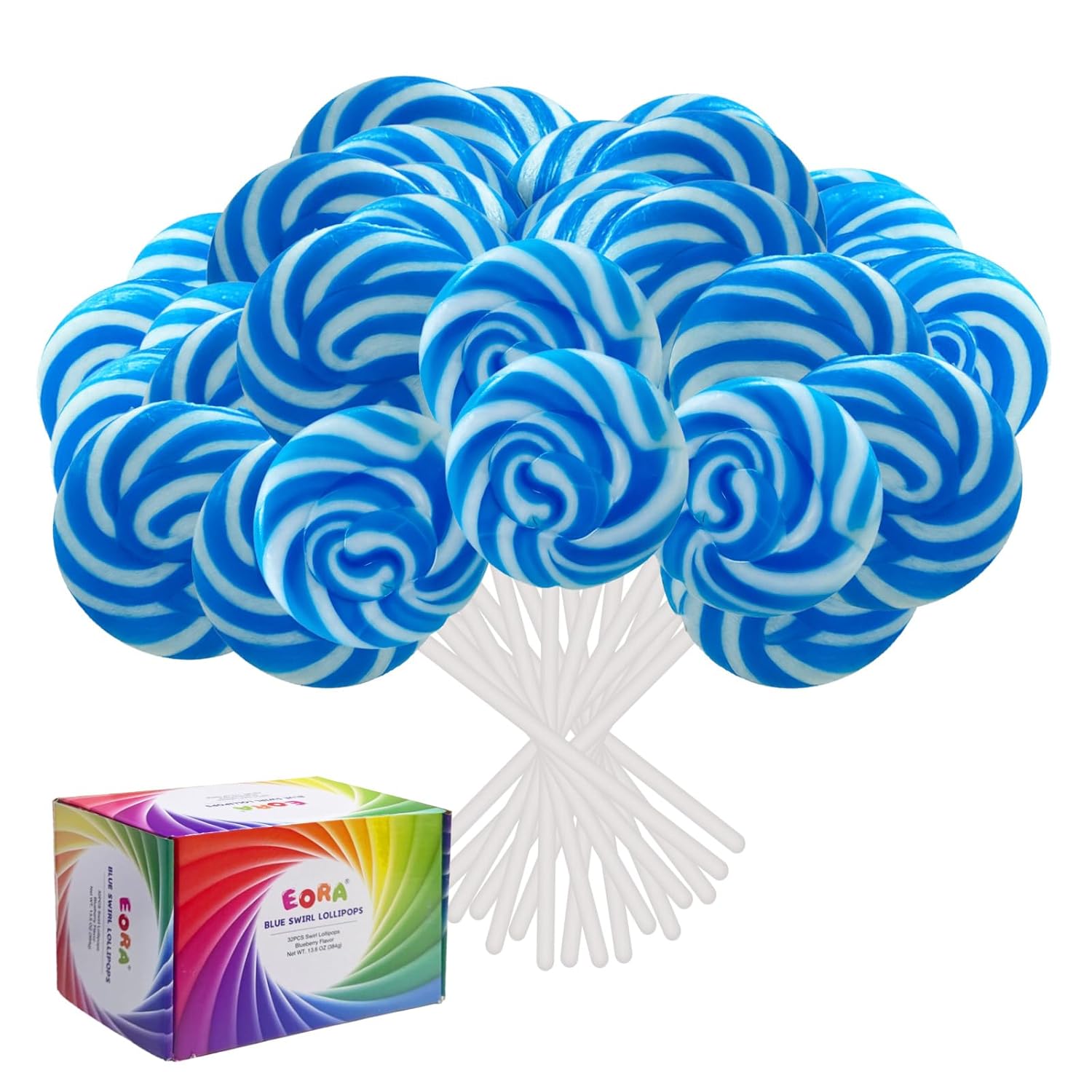 Amazon.com : 32 Pack Something Blue Twisty & Swirl Lollipops - Lollipop ...