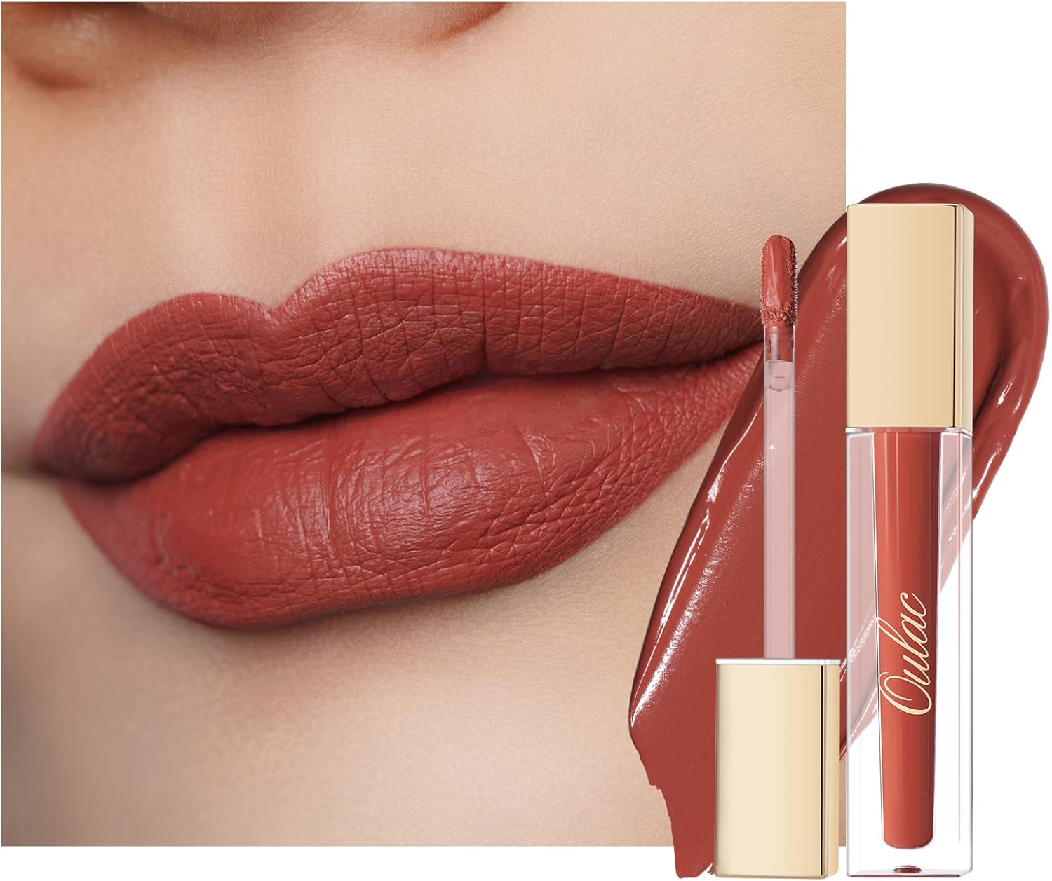 Oulac Liquid Matte Lipstick, Orange Amber Lip Color, Long Lasting ...