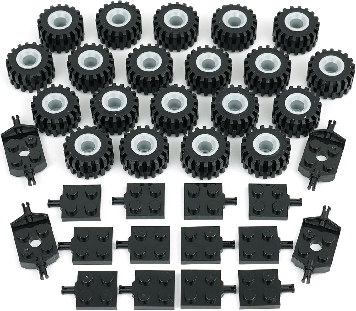 Amazon.com: Tires Wheels and Axles Sets - 56 Pieces Brick Accessories ...