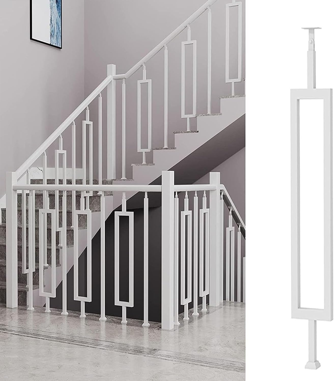 Amazon.com: Stairs Handrail Balustrade - Single Rectangle Armrest ...