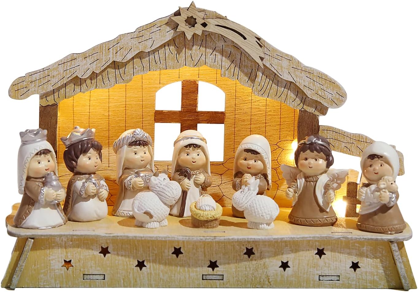 Amazon.com: Miniature Nativity Scene with Creche, Set of 12 ...