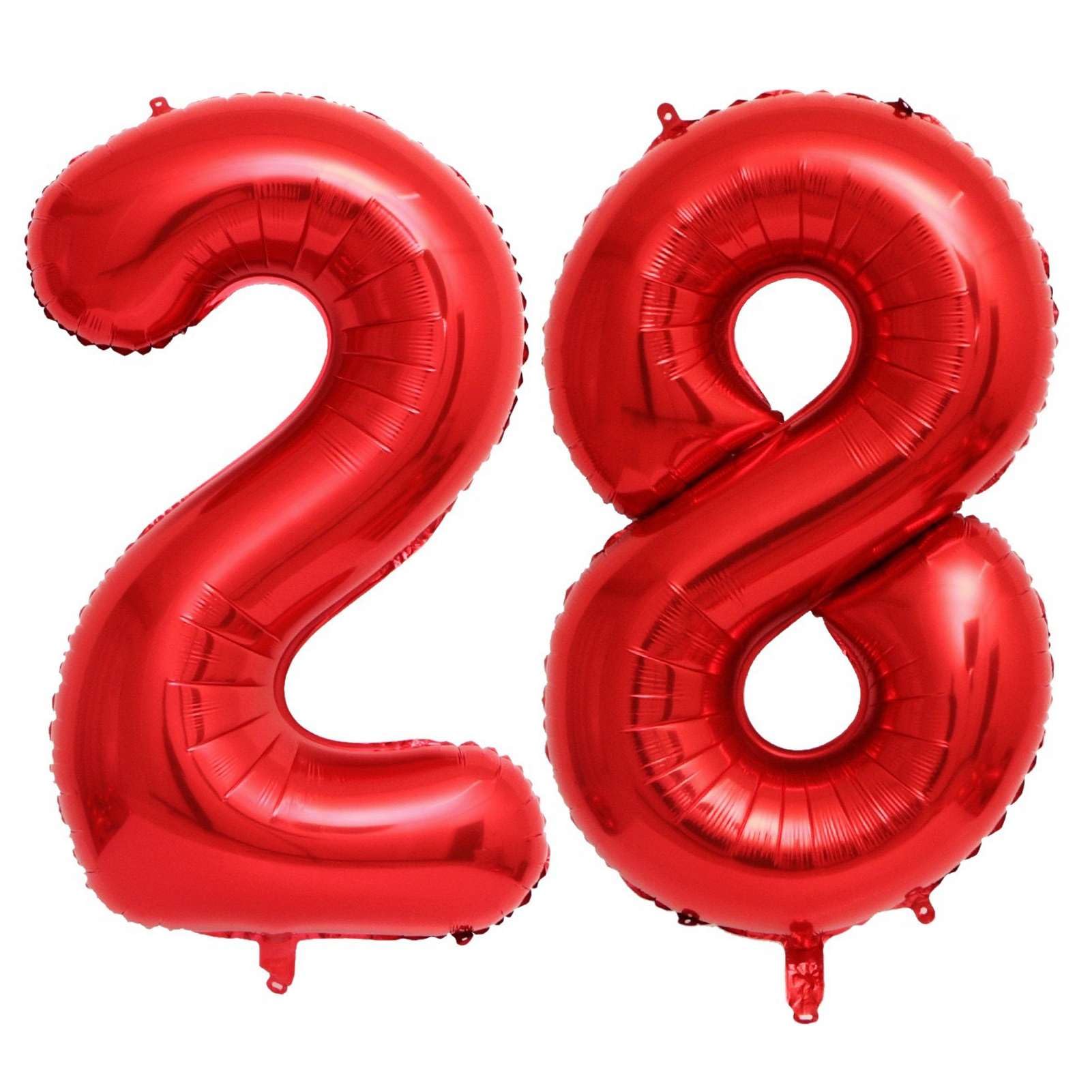 Amazon.com: Red 28 Number Balloons, 40 Inch Giant Number 28 Balloons ...