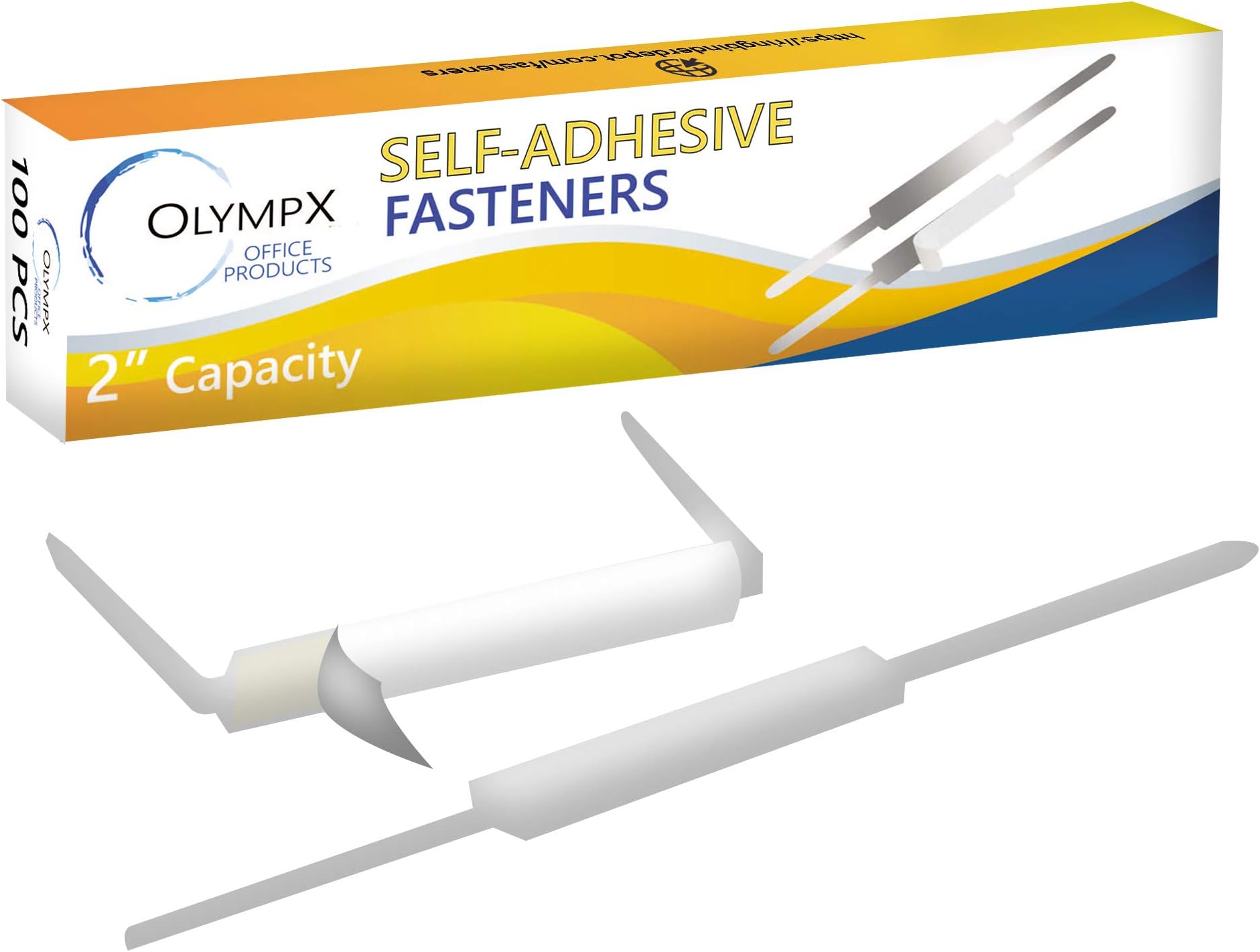 Amazon.com : OLYMPX 100 Pcs of 2” Capacity Economy Self Adhesive Prong ...