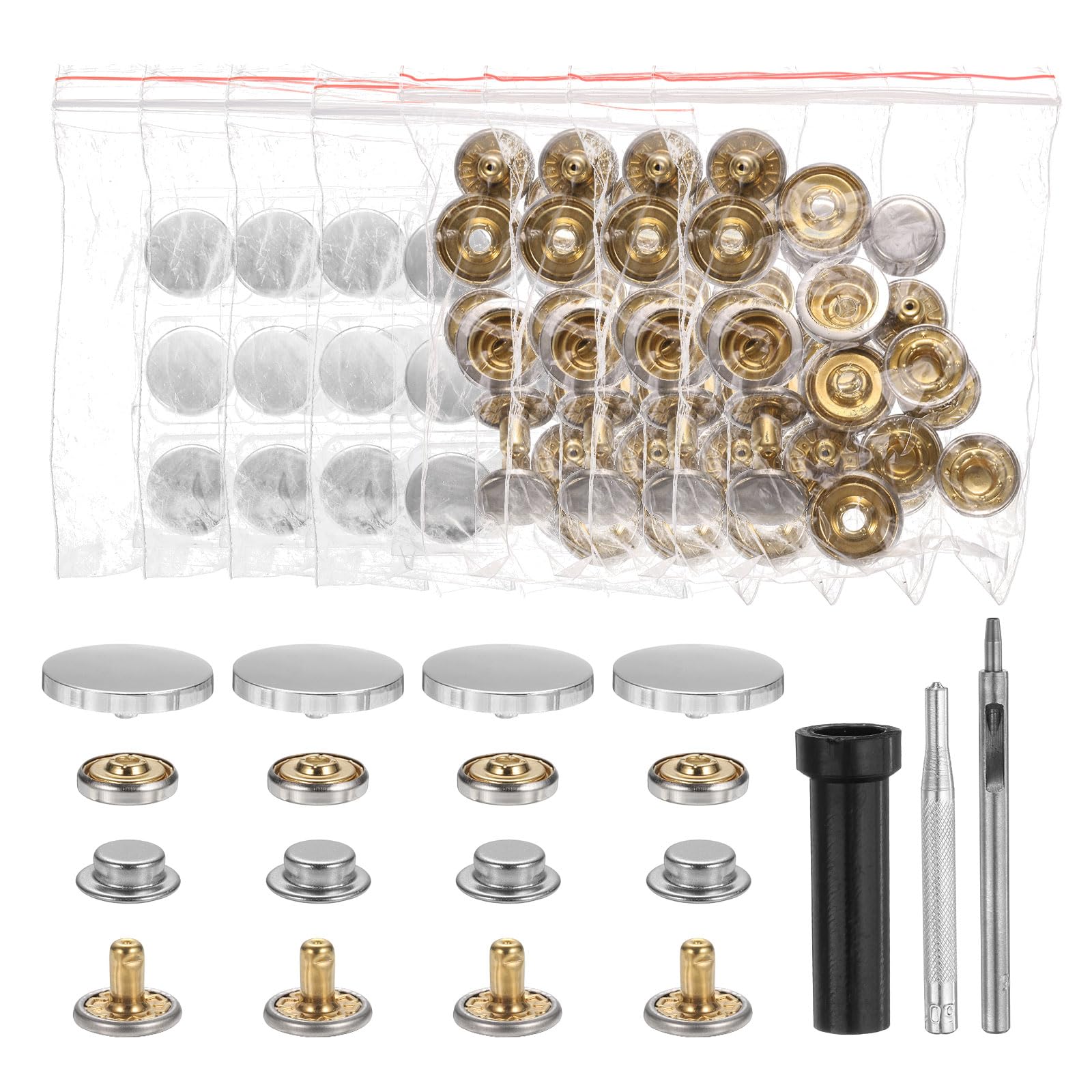 Amazon.com: HARFINGTON 24 Set Leather Snap Fasteners Kit 20mm Metal ...