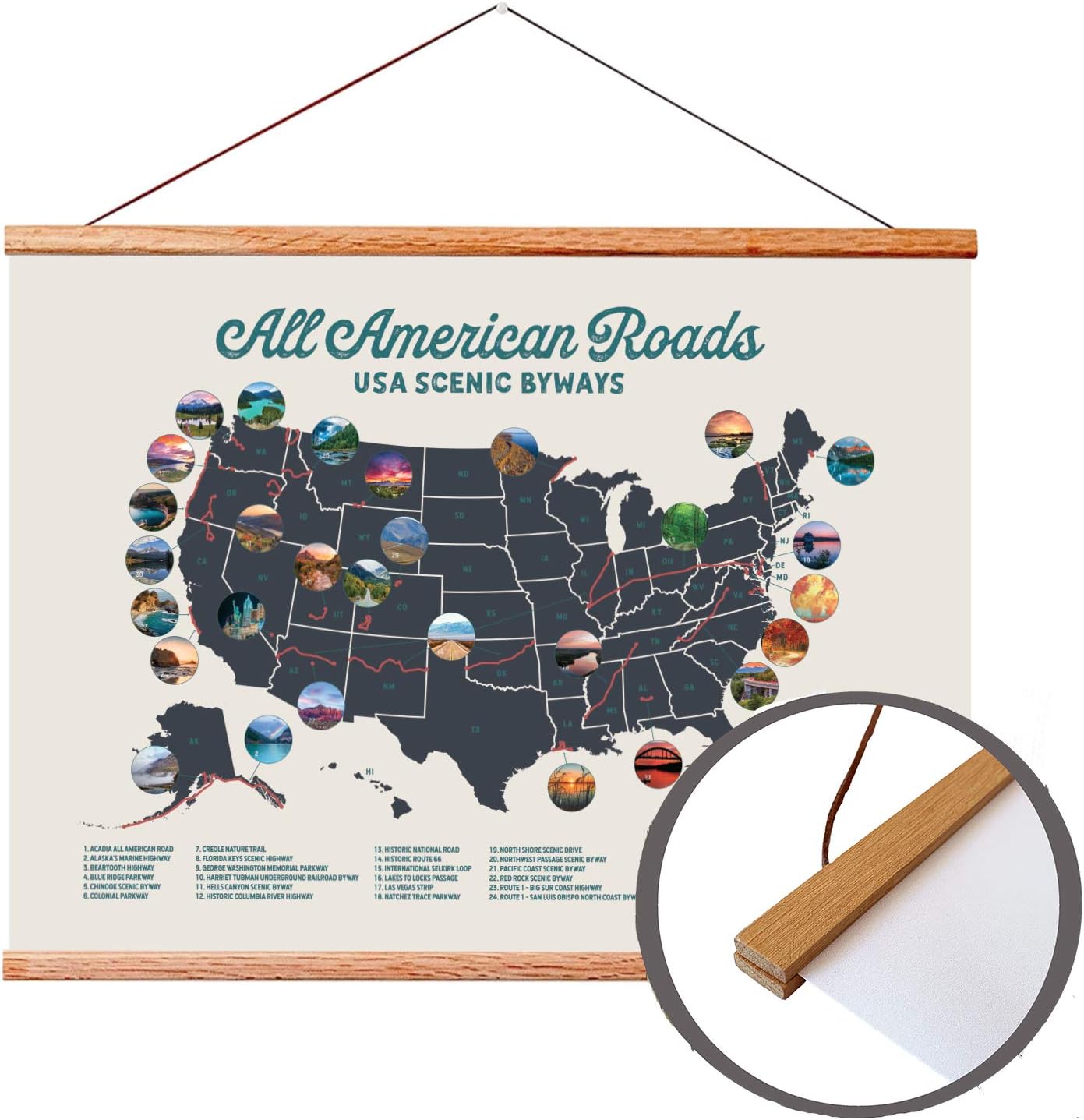 Amazon.com - Epic Adventure Maps 24' Wide Magnetic Poster Hanger ...