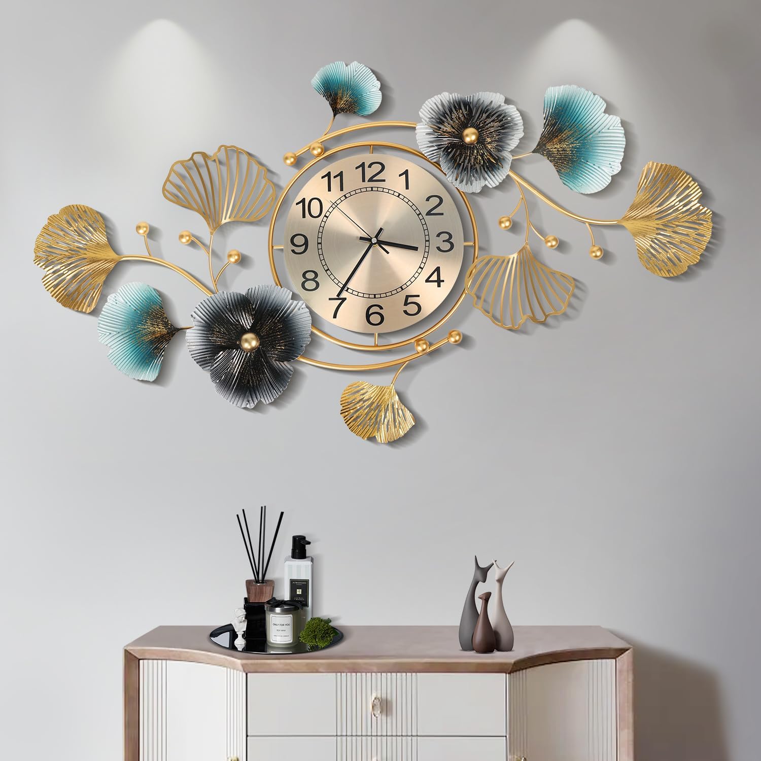 Zerdie Reloj de Pared Grande de 37 Pulgadas, Reloj de Pared Silencioso ...