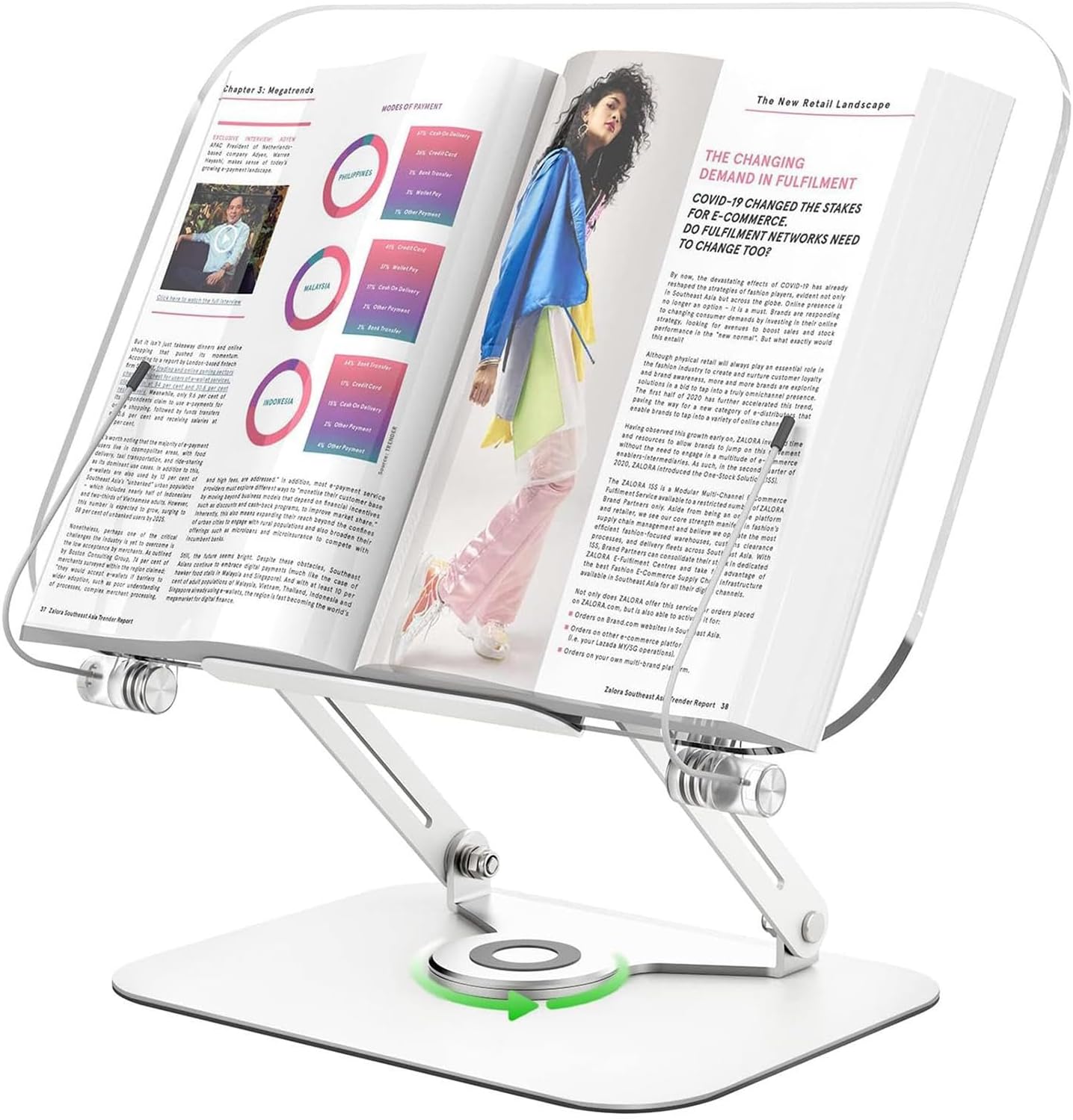 Amazon.com : Acrylic Book Stand for Reading,Enhanced Spinal Health: 360 ...
