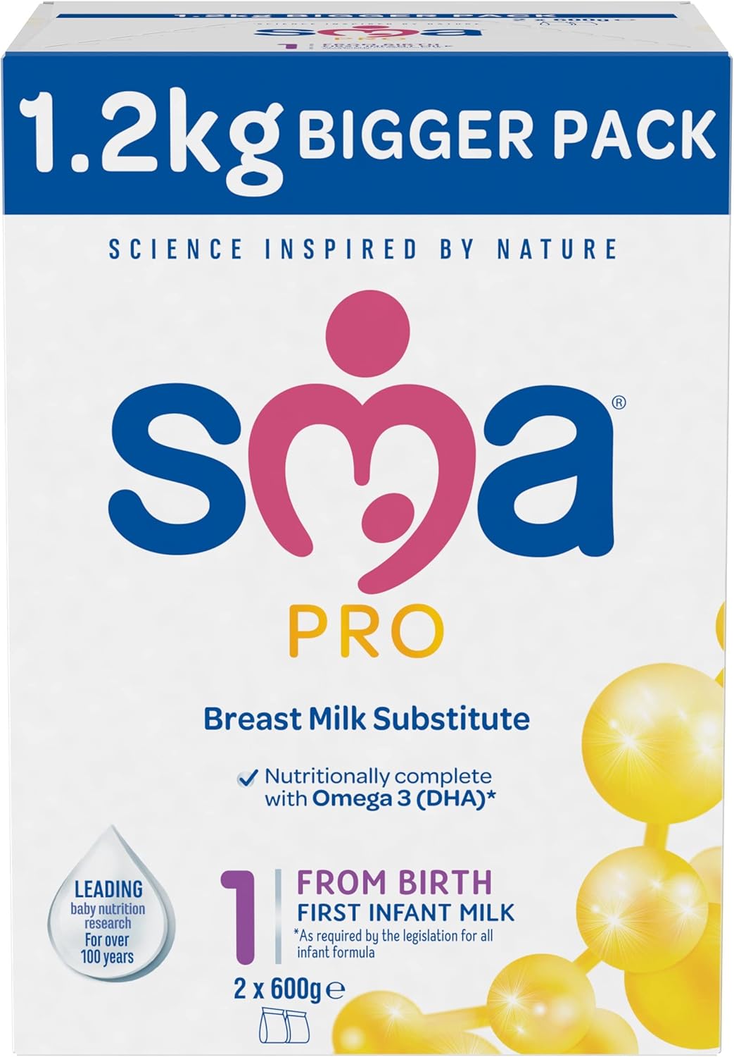 SMA First Infant Baby Milk Powder Formula , from birth , 1.2 kg (Pack ...