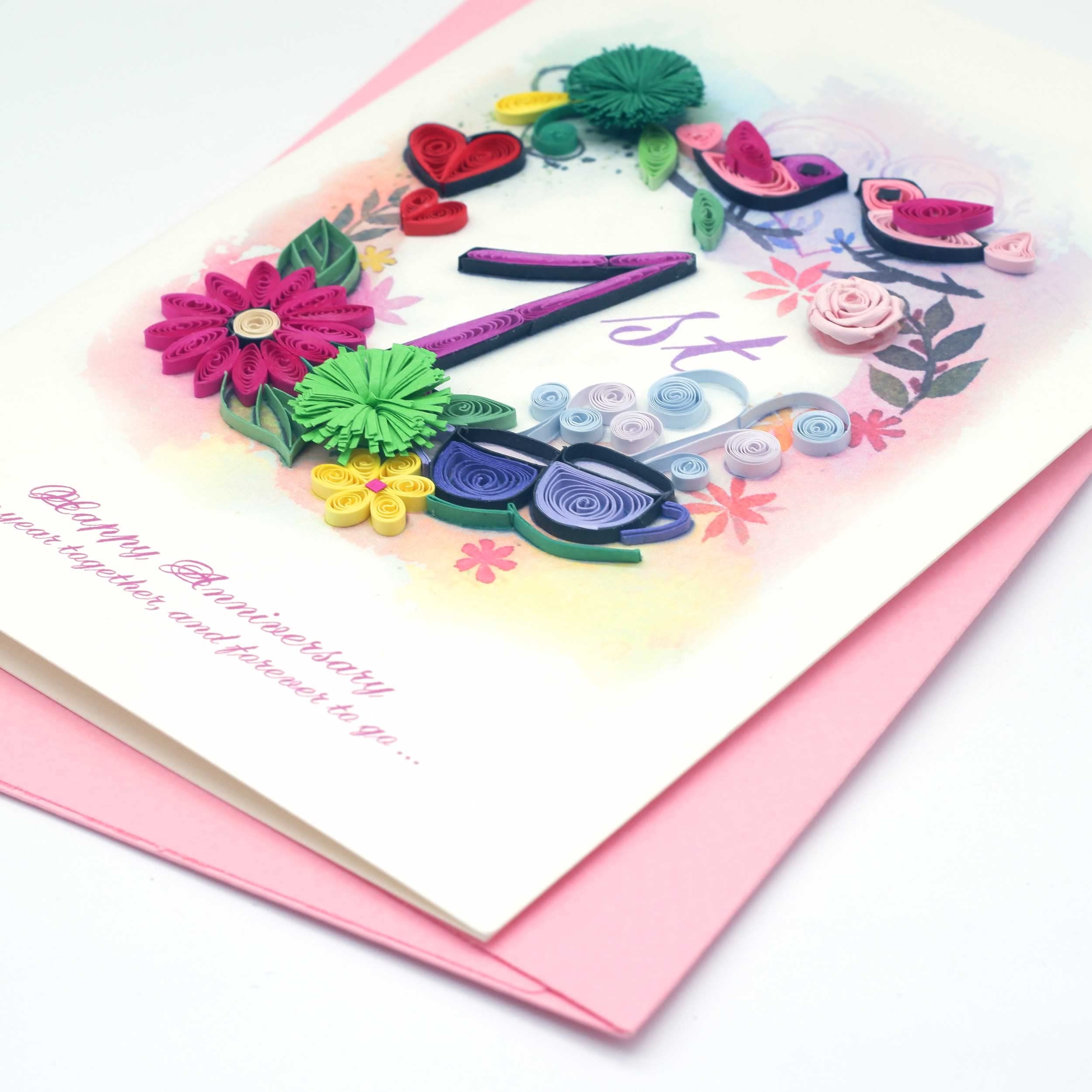 Paper Quilling Anniversary Cards