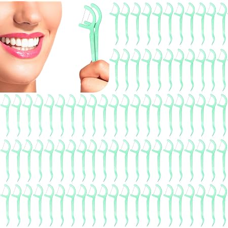 Amazon.com : Maxdot Fresh Mint Flavor Dental Flossers Picks Bulk High ...