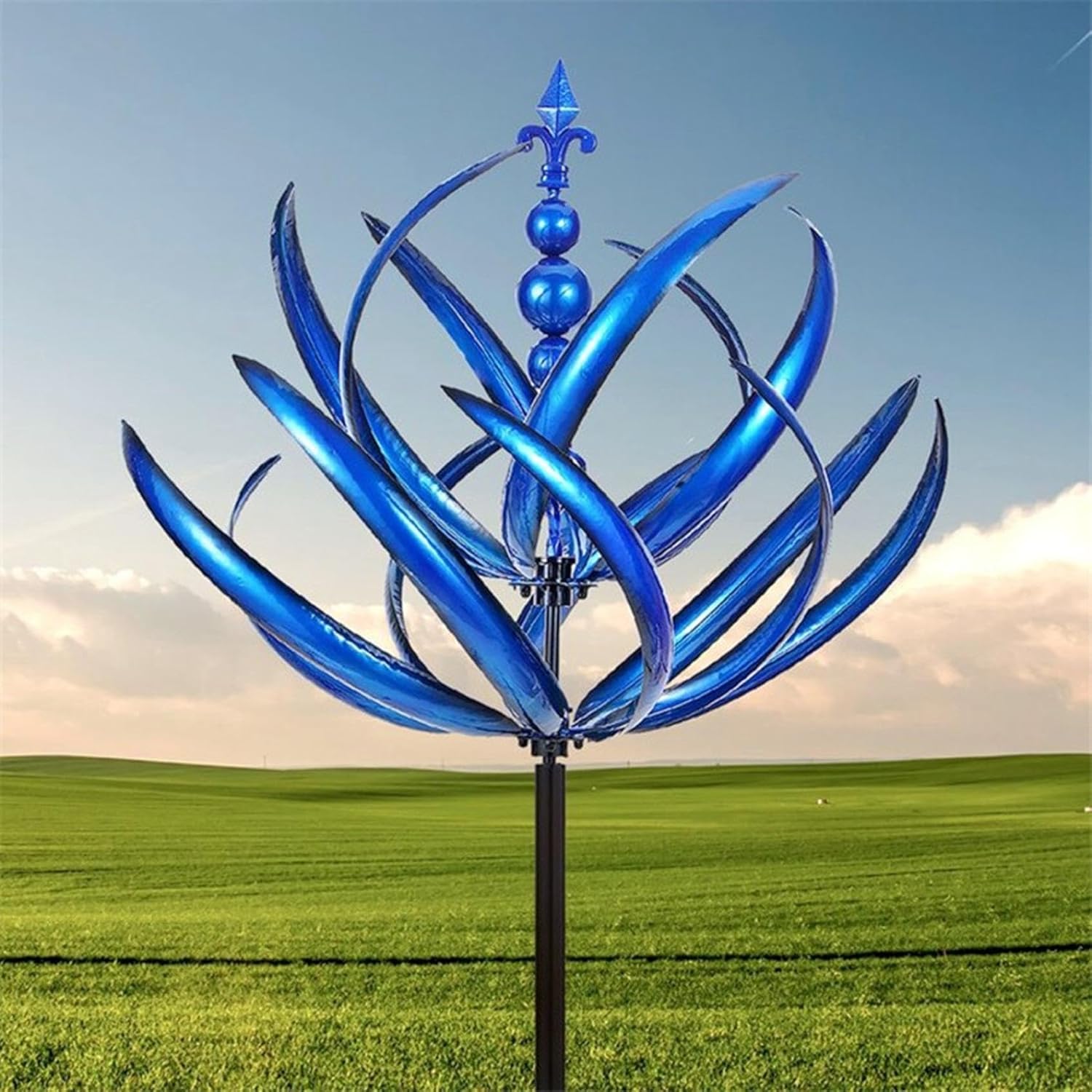 Amazon.com: Large Wind Spinners Outdoor, Magical Metal Windmill Solar ...