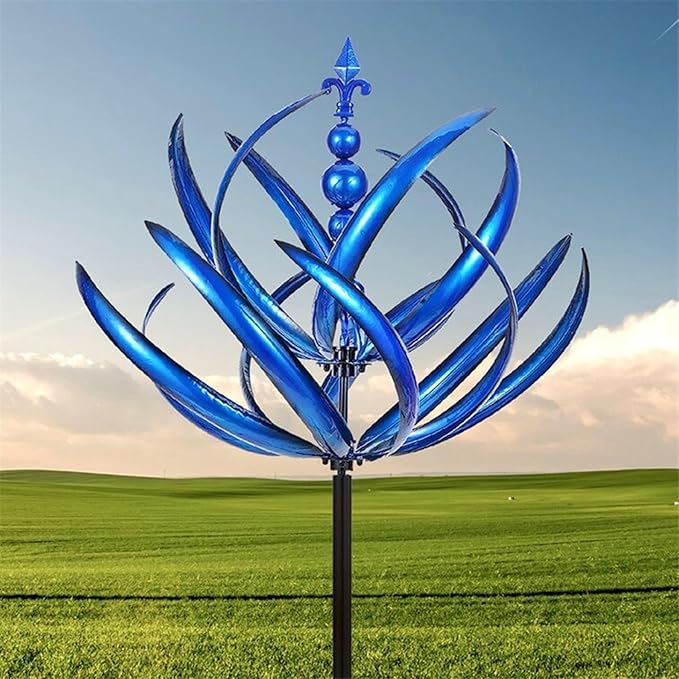Amazon.com: Large Wind Spinners Outdoor, Magical Metal Windmill Solar ...