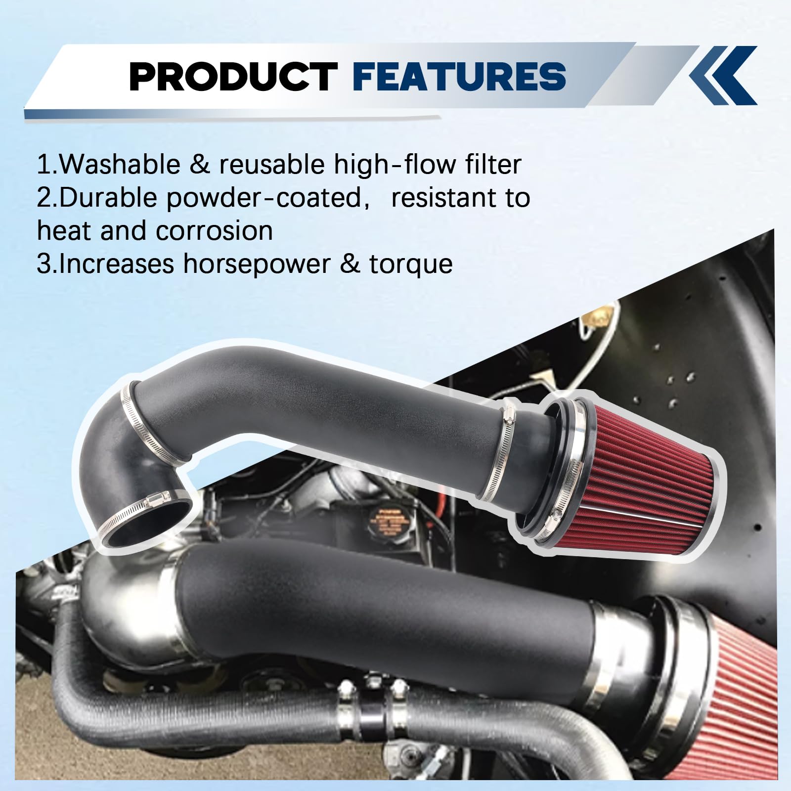 Universal Cold Air Intake Kit LS Swap Cold Air Intake Kit - 4" Aluminum ...