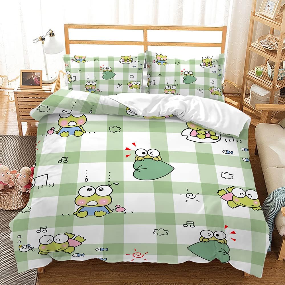 Amazon.com: BIDY Kawaii Cartoon Frog Pattern Bedding Duvet Cover Set ...