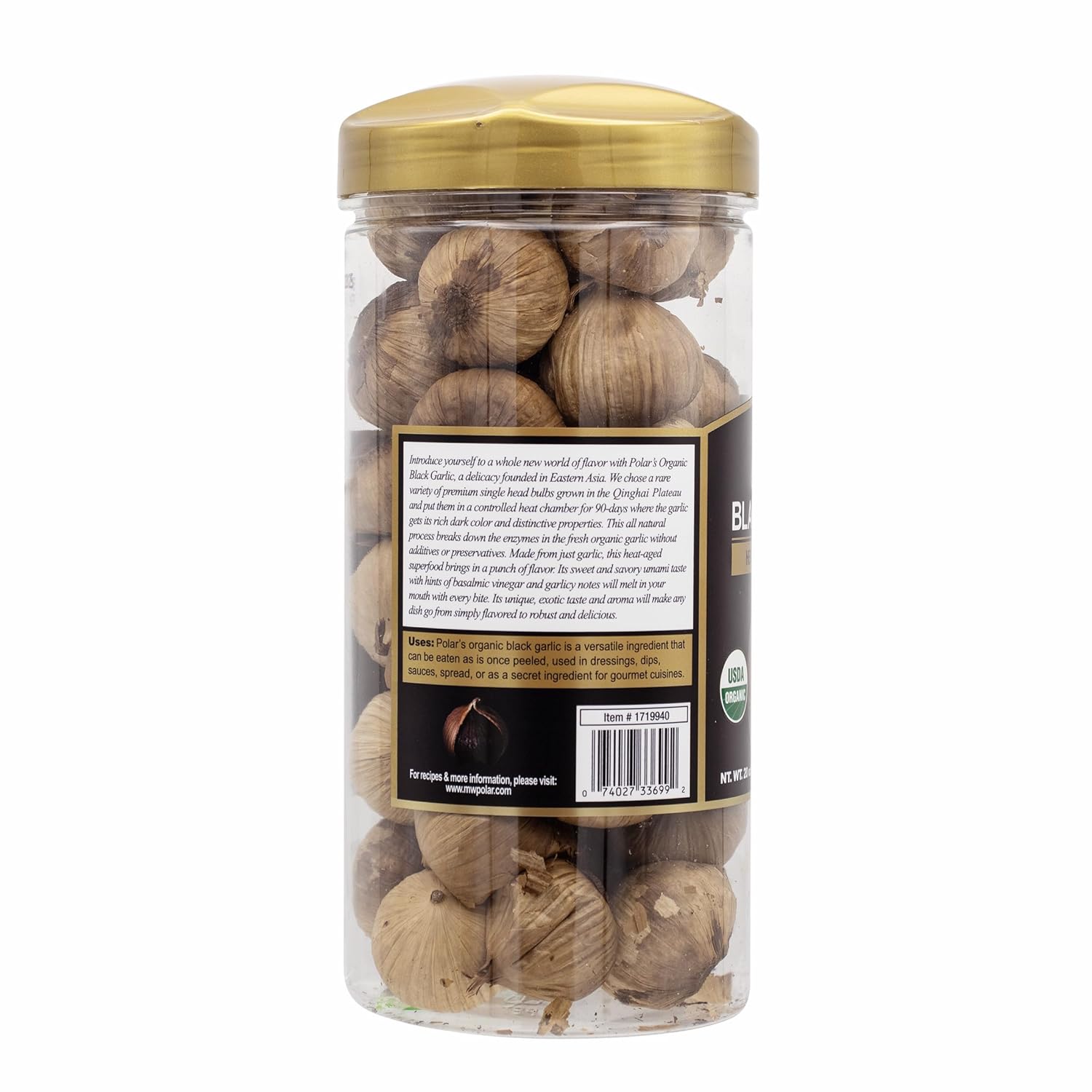 MW Polar Ajo negro orgánico USDA de 20 onzas (paquete de 1), bombillas ...