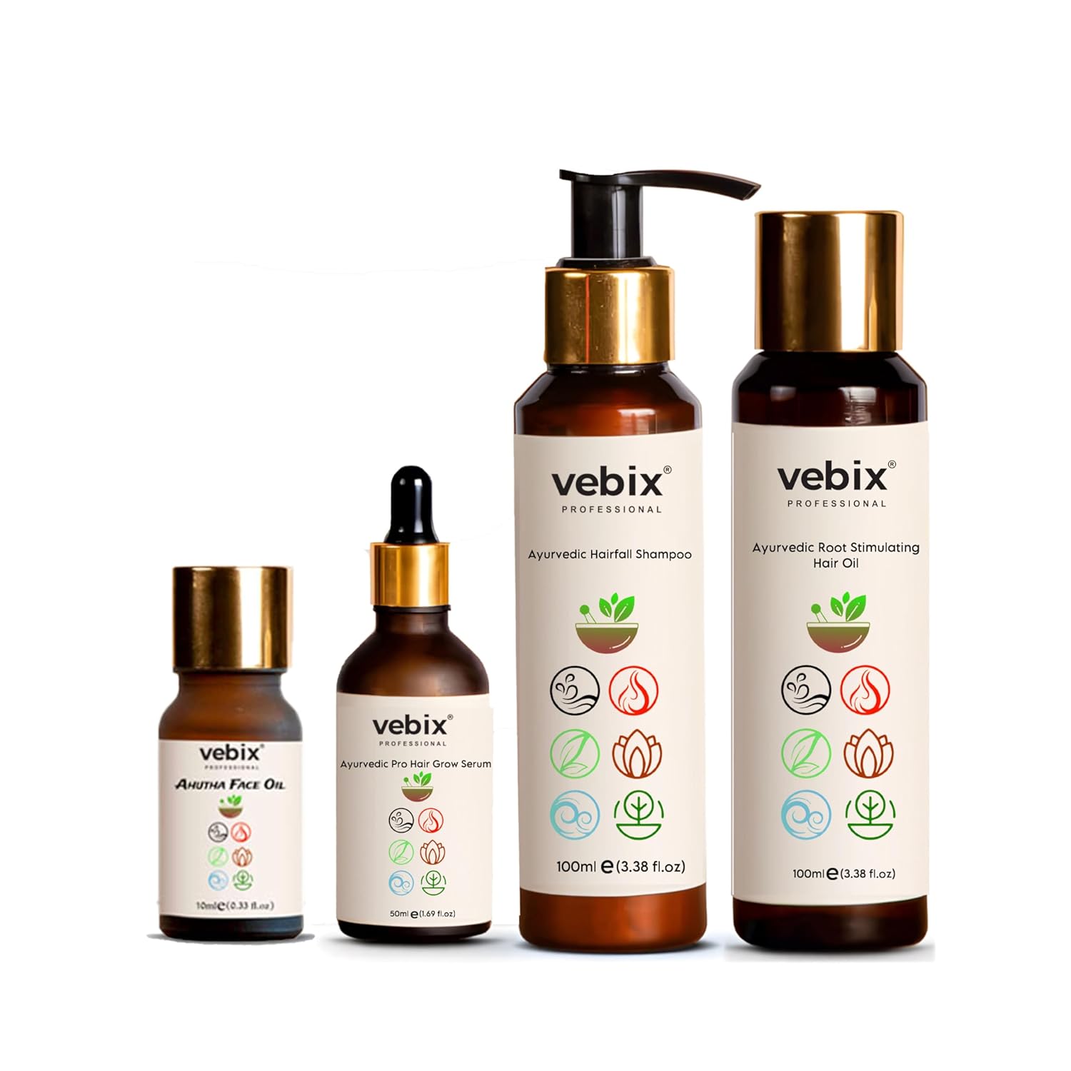 Buy Vebix Professional Customised HairCare Set | 4 Ayurvedic Products ...