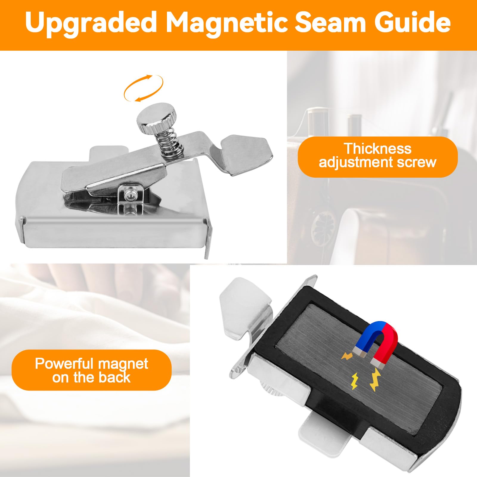 Snapklik.com : Magnetic Seam Guide And Sewing Clips Set For Sewing ...