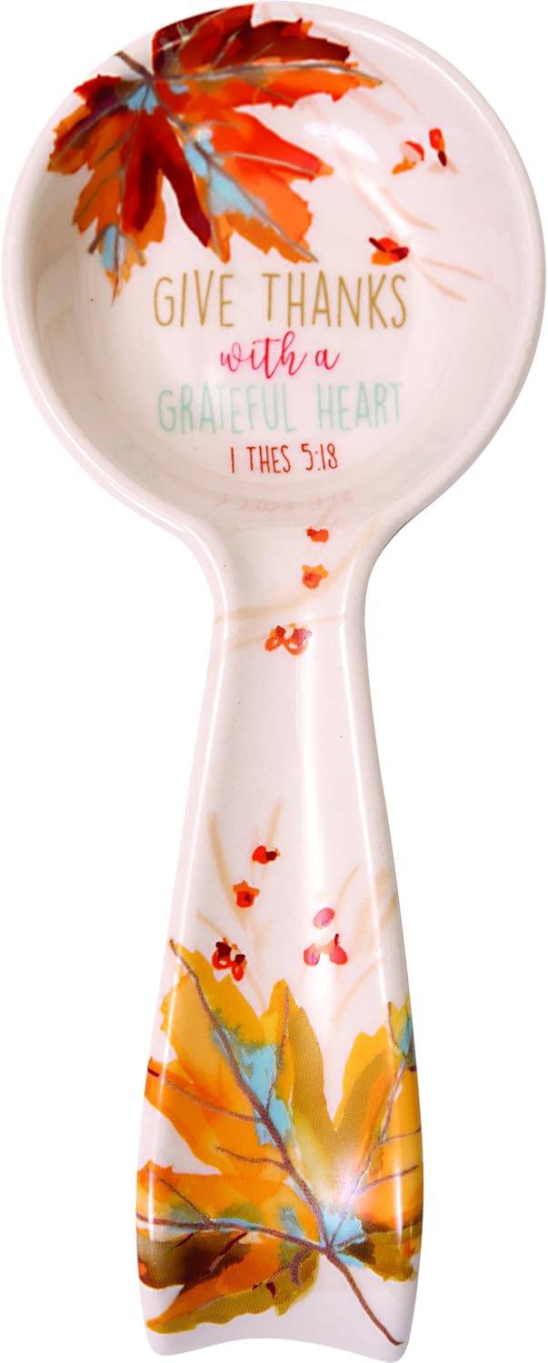 Amazon.com: Carpentree Grateful Heart Spoon Rest, Multi : Home & Kitchen