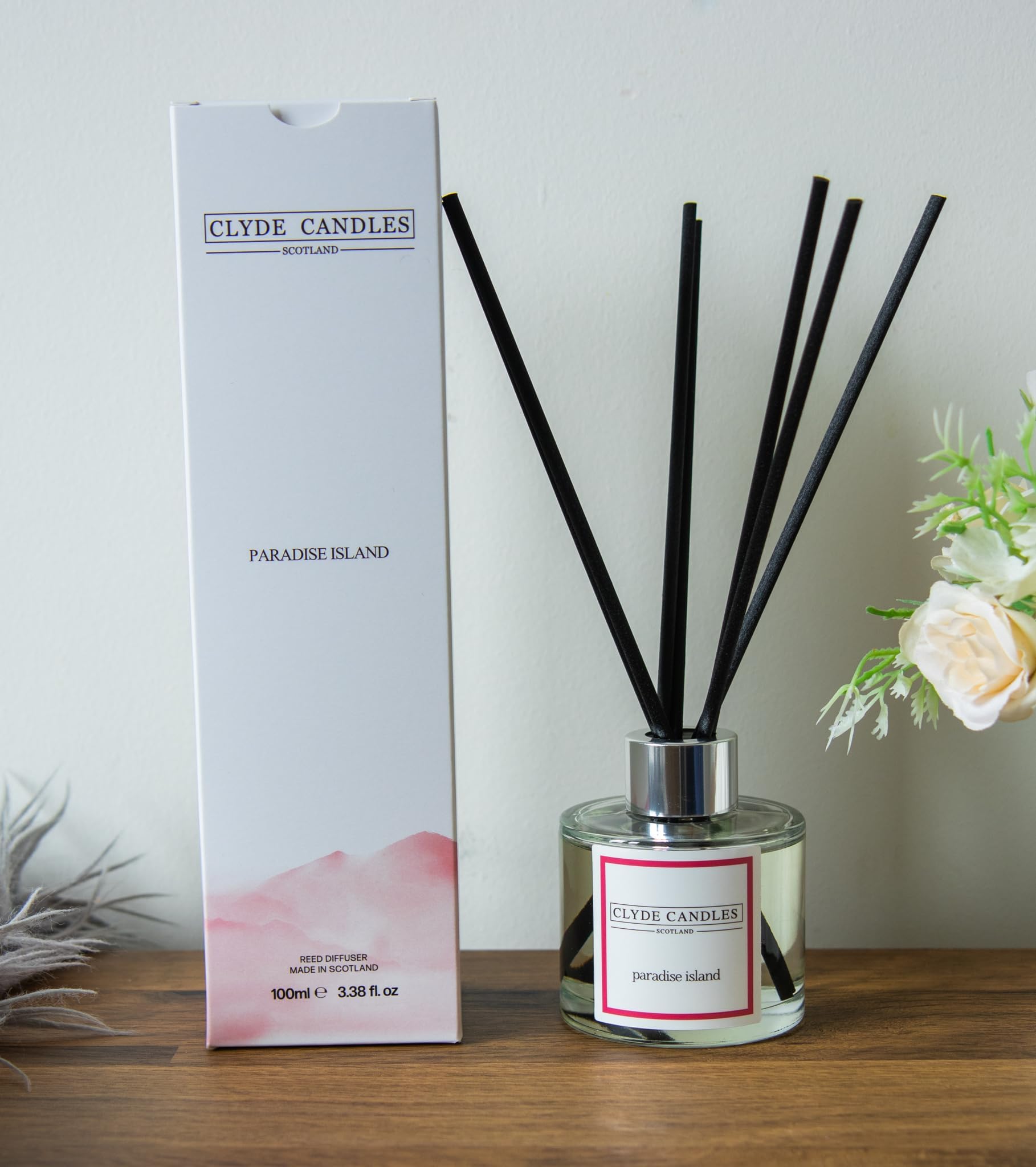 Pear & Sweet Rose Reed Diffuser - Clyde Candles, Luxury Diffuser Oil ...