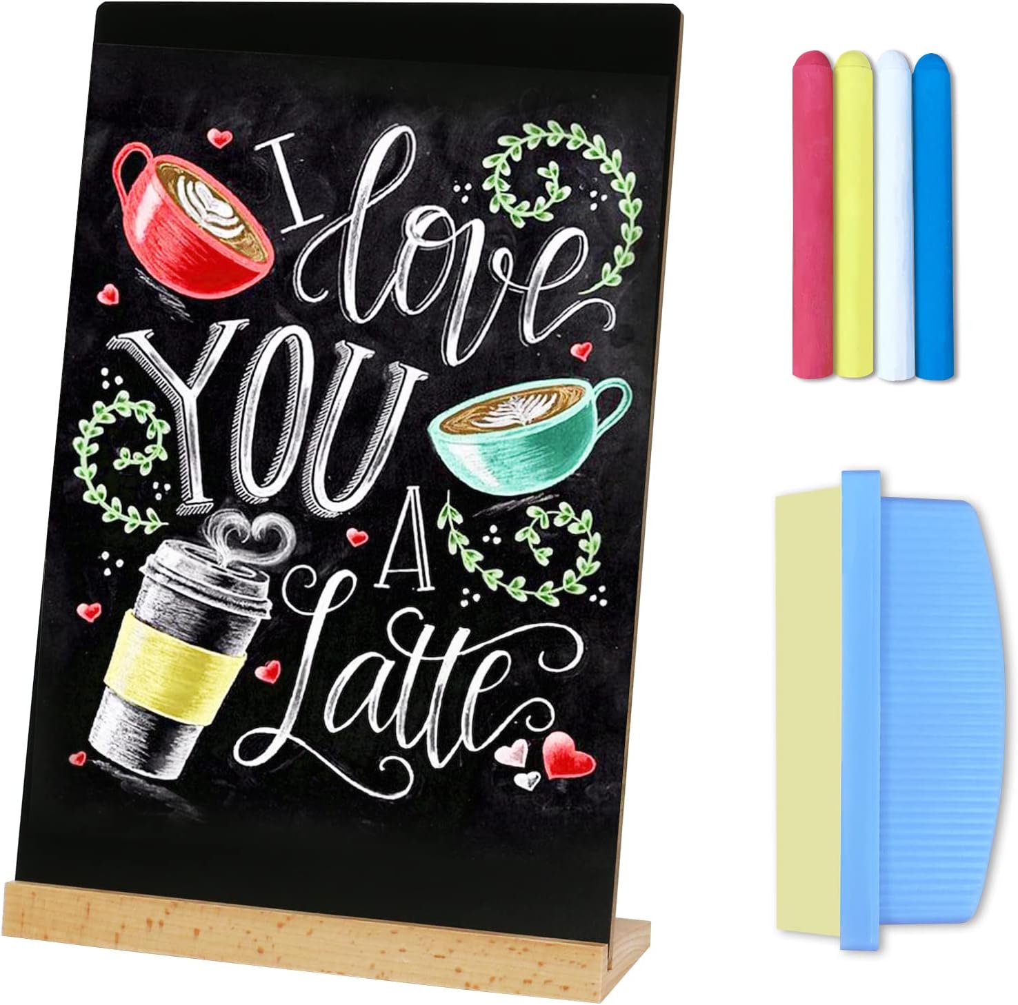 Amazon.com: 8 * 12 Inch Small Chalkboard Sign,Tabletop Chalkboard Sign ...