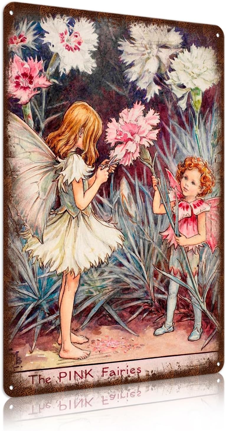 Amazon.com: Flower Fairy Metal Tin Signs fairy garden decor Vintage ...